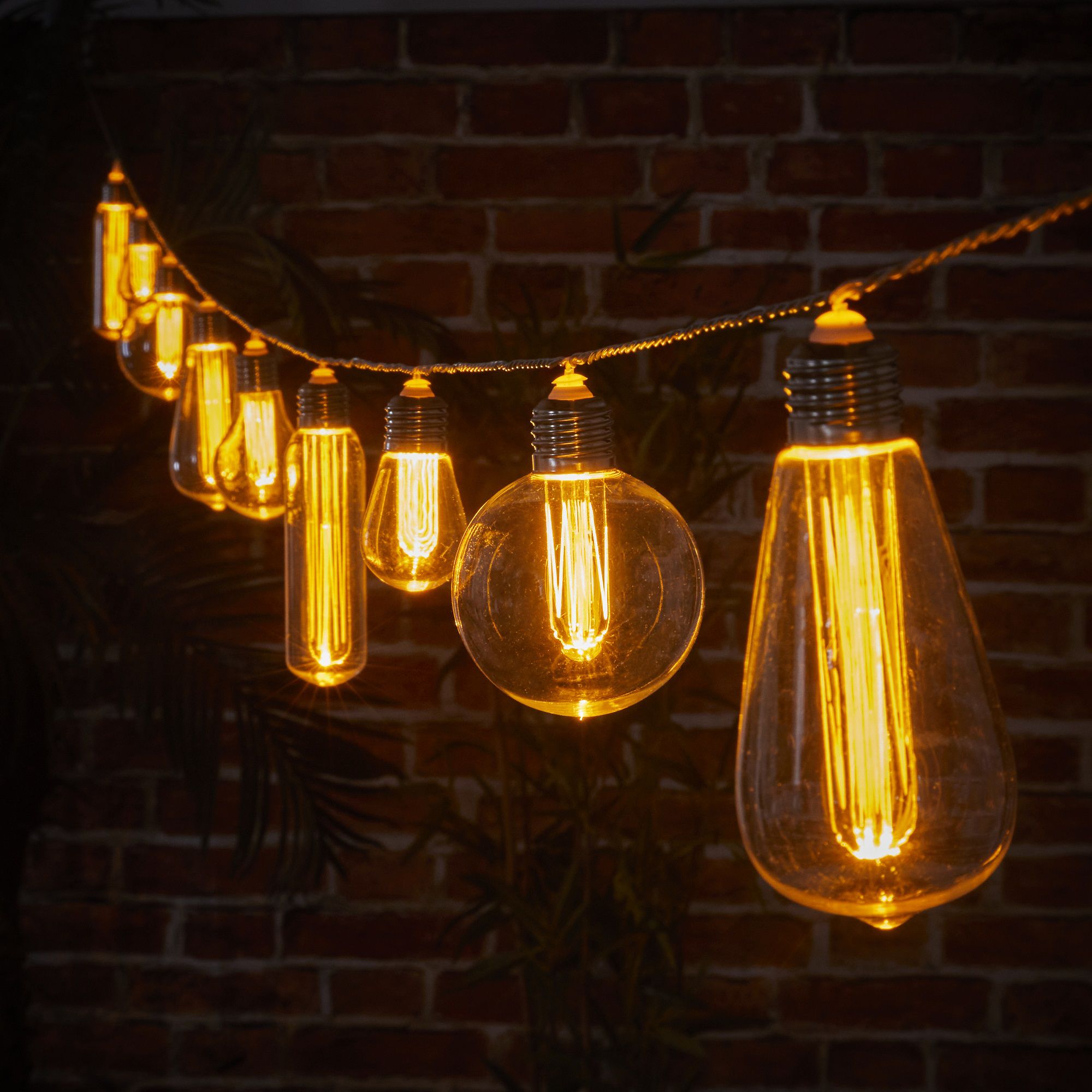 Noma Festoon Lights Mains-powered (plug-in & wired) Warm white 10 LED ...