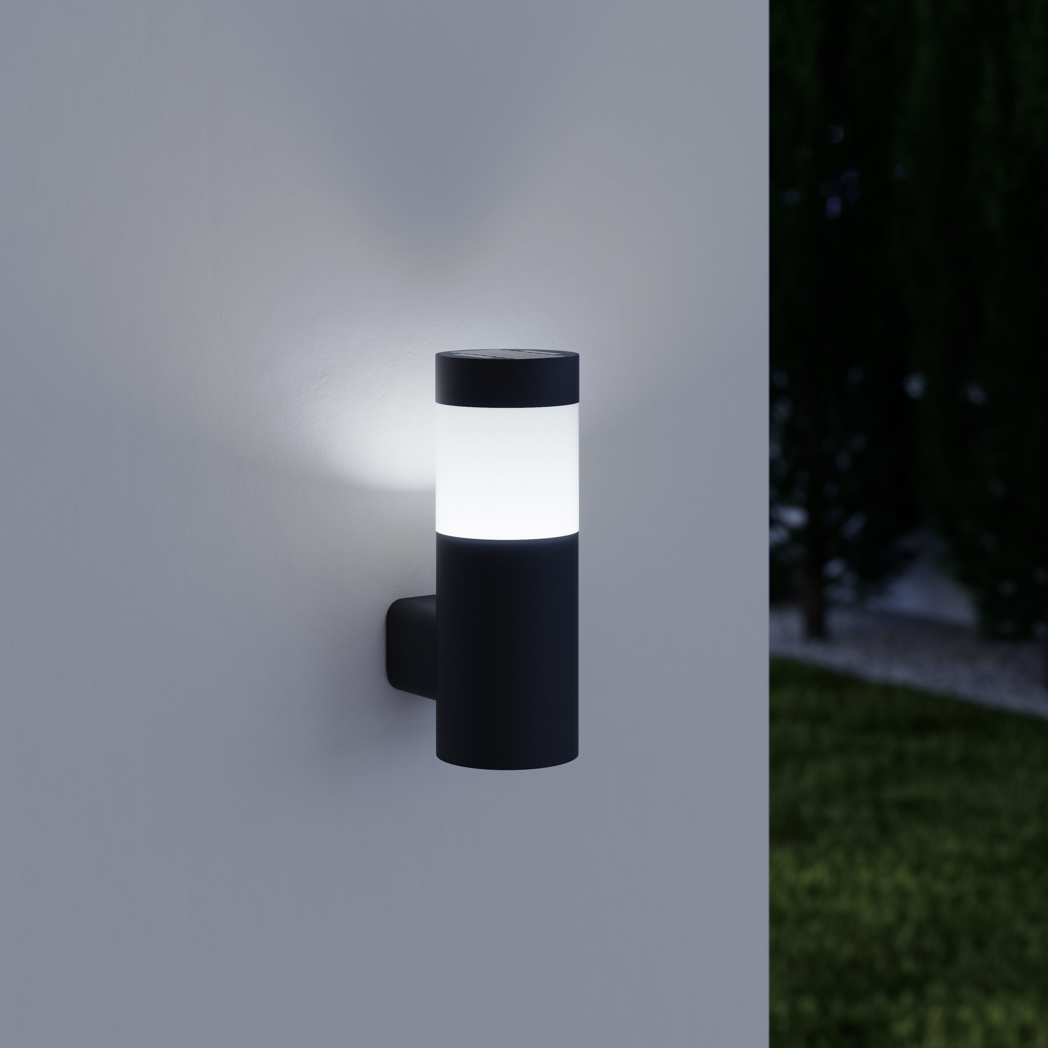 Non-adjustable Dark grey Solar-powered Integrated LED Without motion ...
