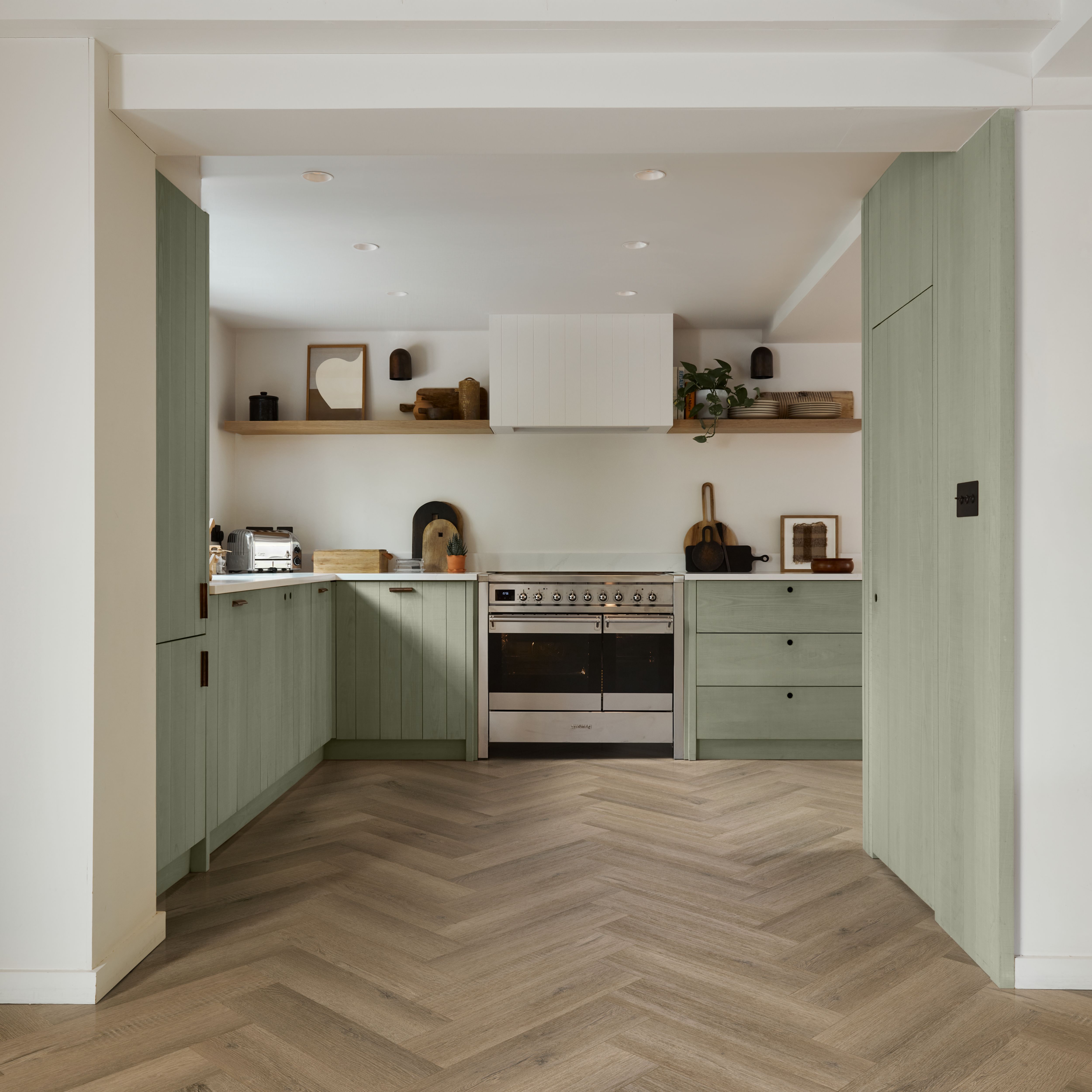 Palio by Karndean Mid Brown Oak effect Embossed Herringbone Luxury ...