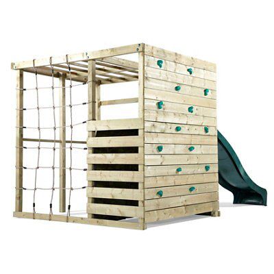 Plum Outdoor Timber Climbing frame with slide