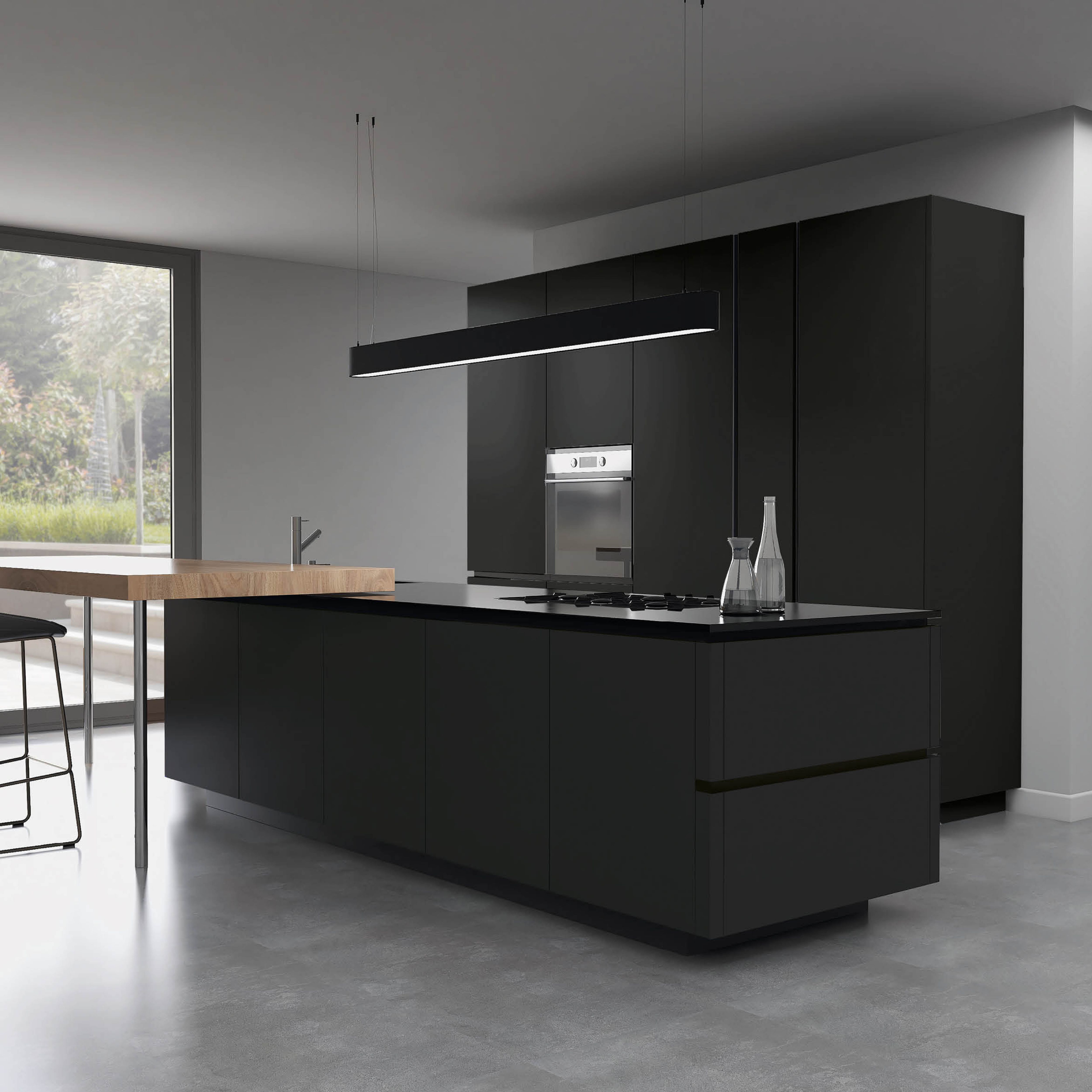 Premium Kitchens Ethos Black Aluminium effect Square edge Plinth, (L)3050mm