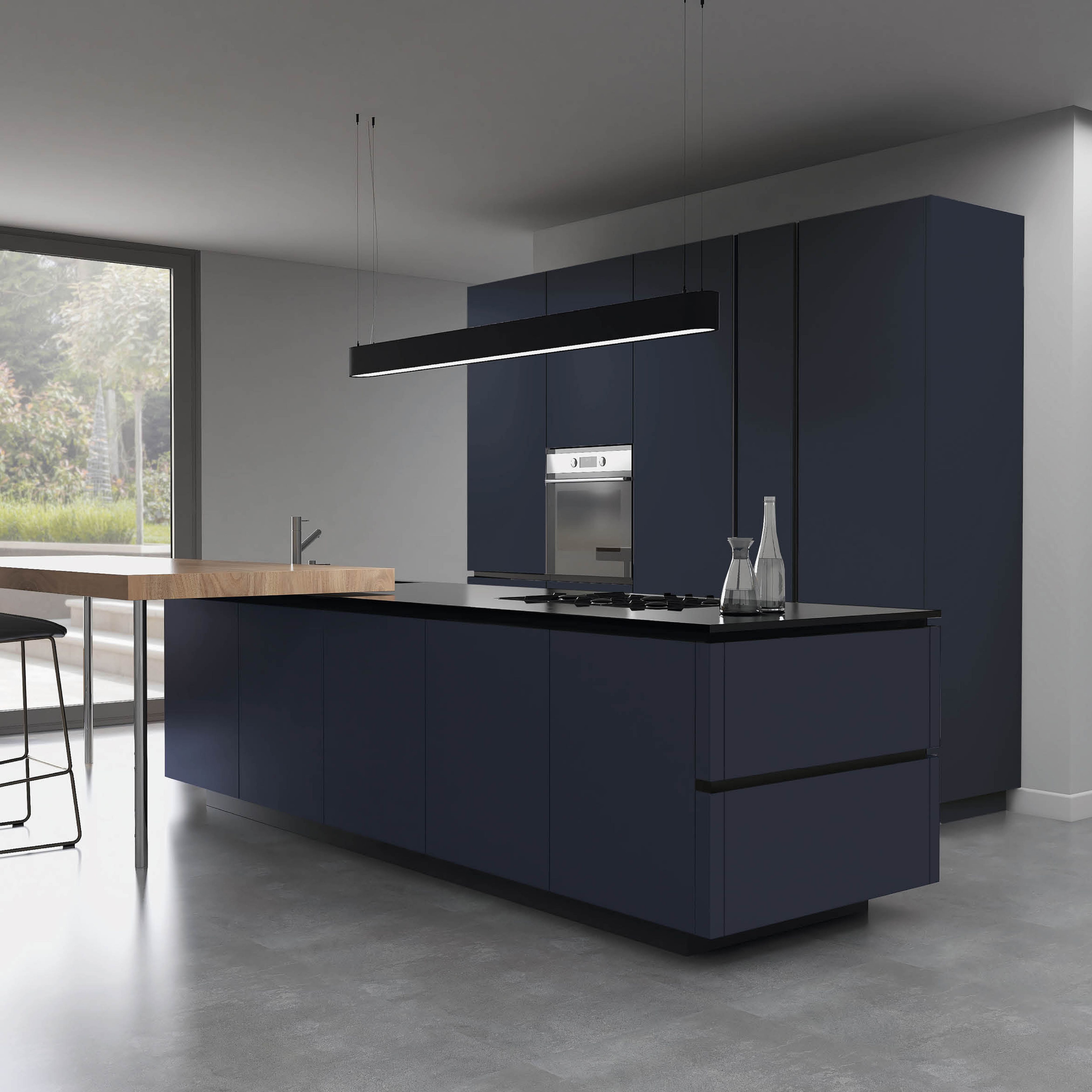 Premium Kitchens Ethos Matt indigo Modern Tall wall Cabinet door (W ...
