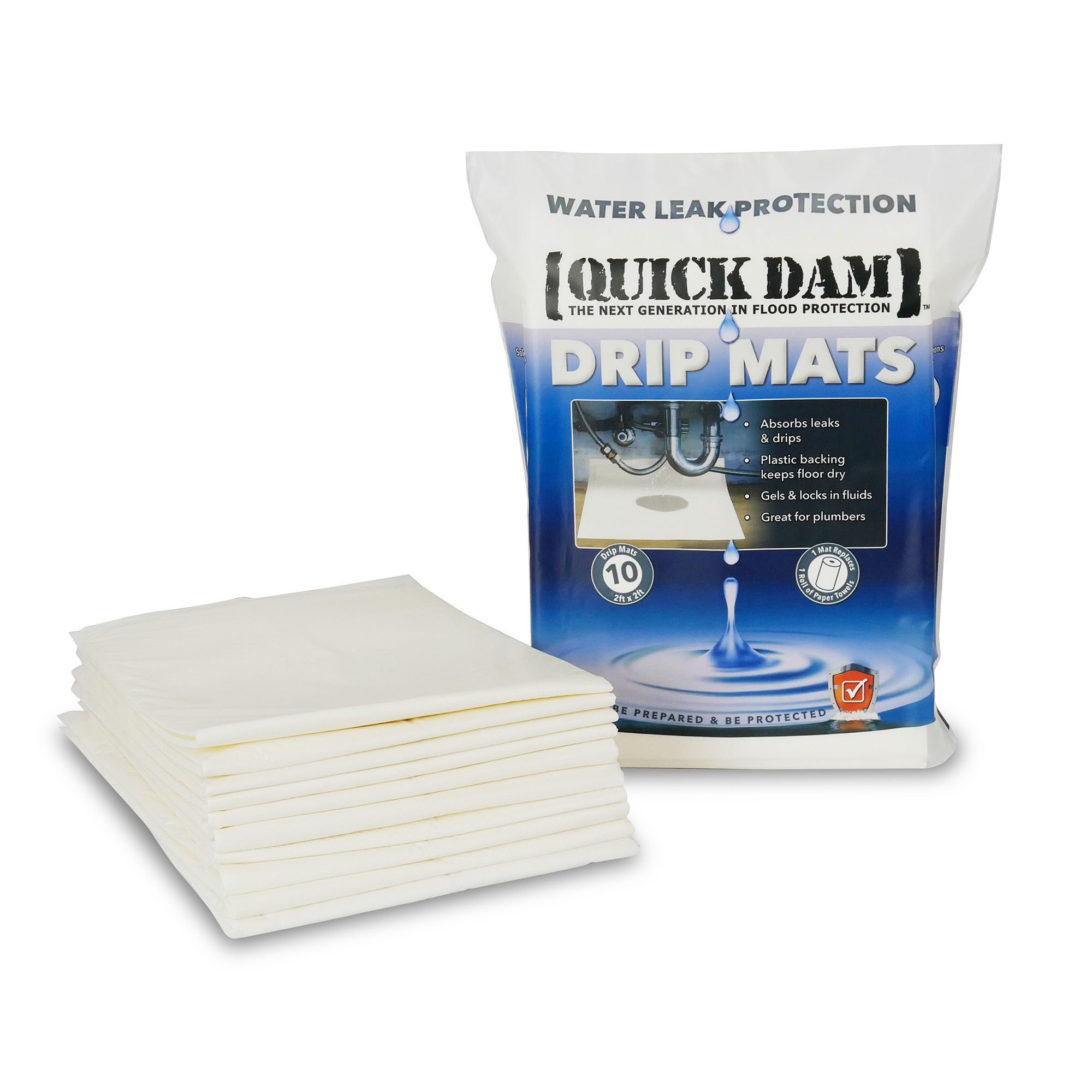 Quick Dam Water activated Absorbent pads (H)61cm (L)61cm, Pack of 10