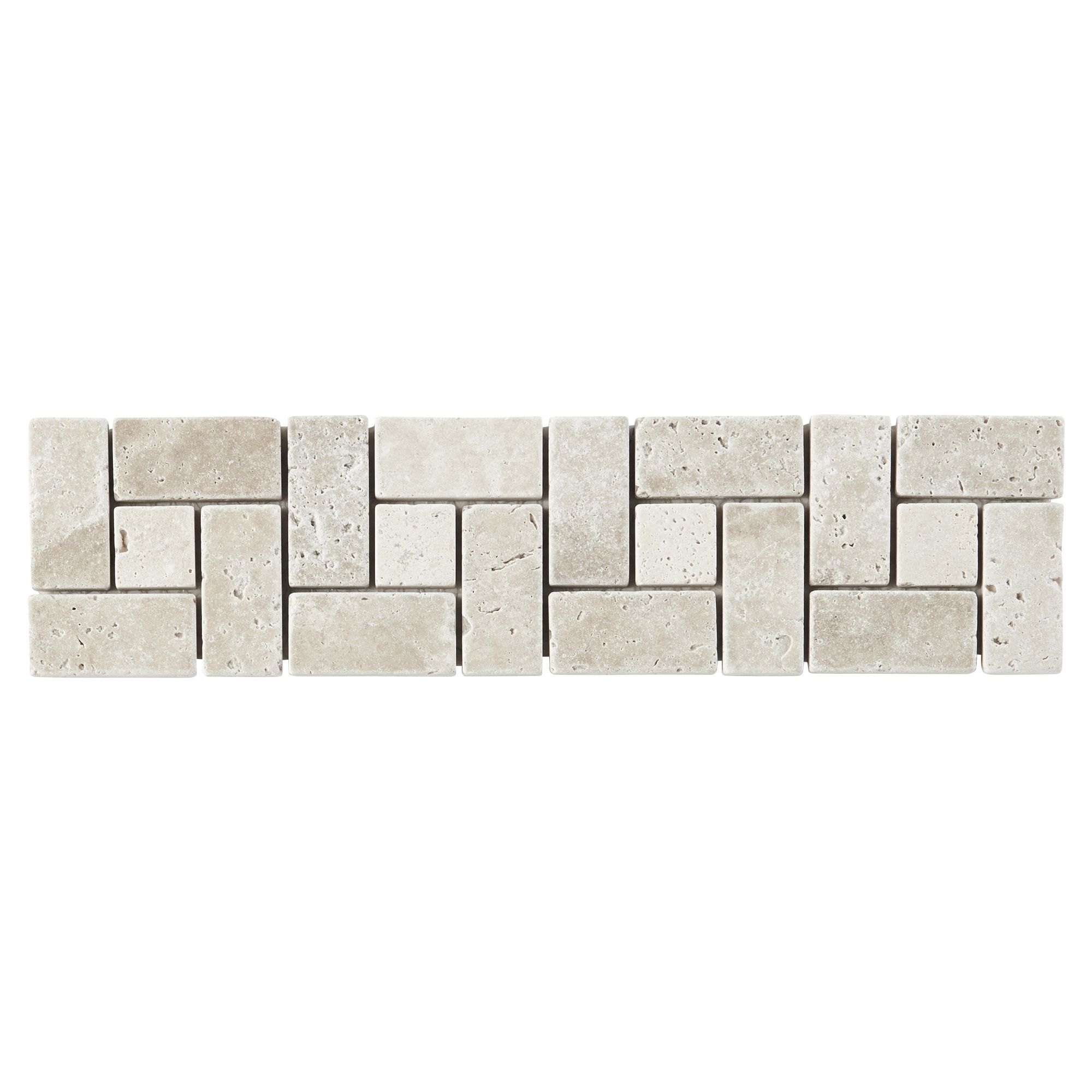 Real tumbled travertine Beige Mosaic Natural stone Border tile, (L ...