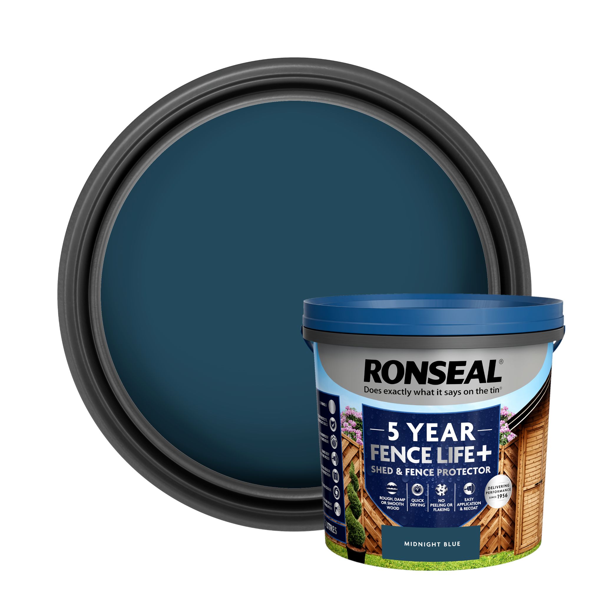 Ronseal 5 Year Fence Life+ Midnight blue Matt Multi-surface Exterior ...