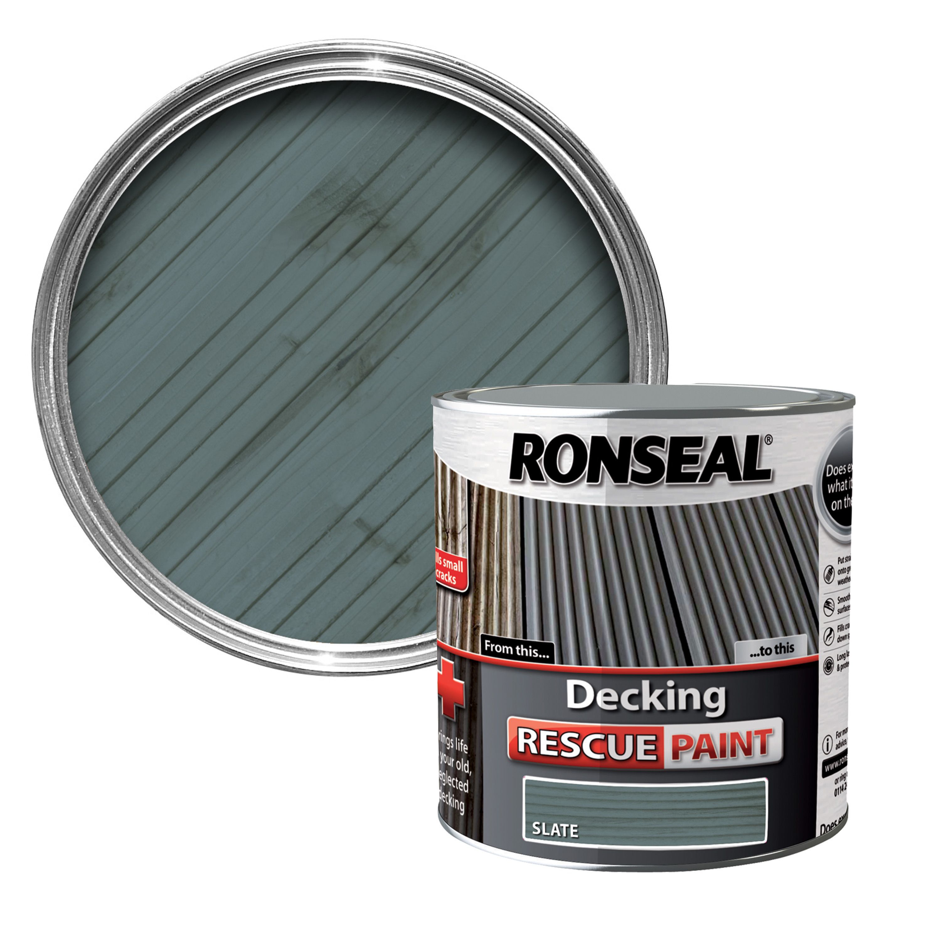Ronseal Rescue Matt slate Decking paint, 2.5L | Tradepoint