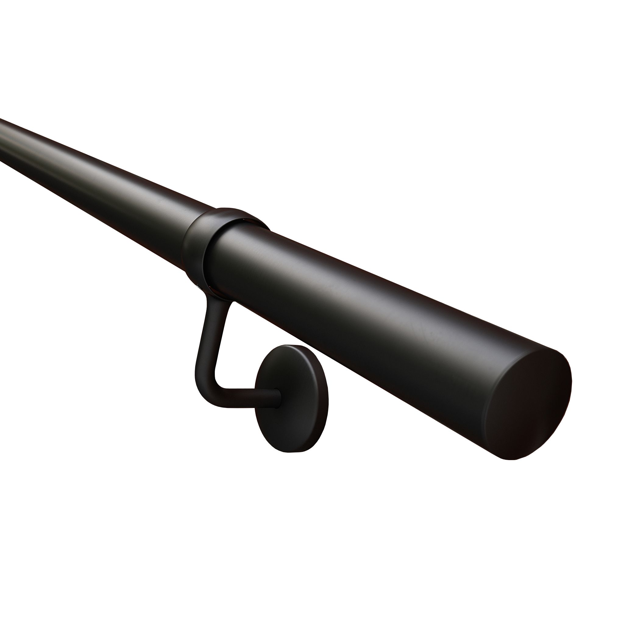 Rothley Black Steel Rounded Handrail kit, (L)1.2m