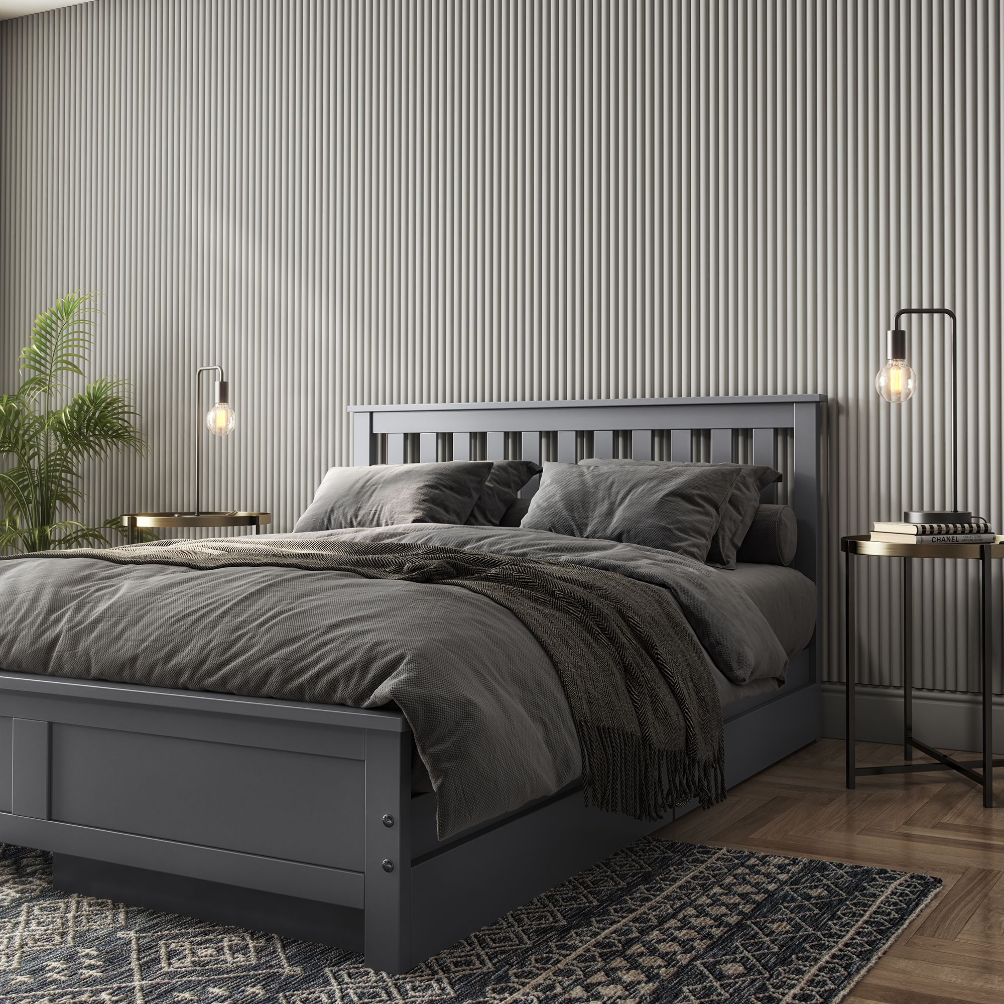 Round Slatt Cladding Pre-cut panel (L)2400mm (W)170mm (T)18mm