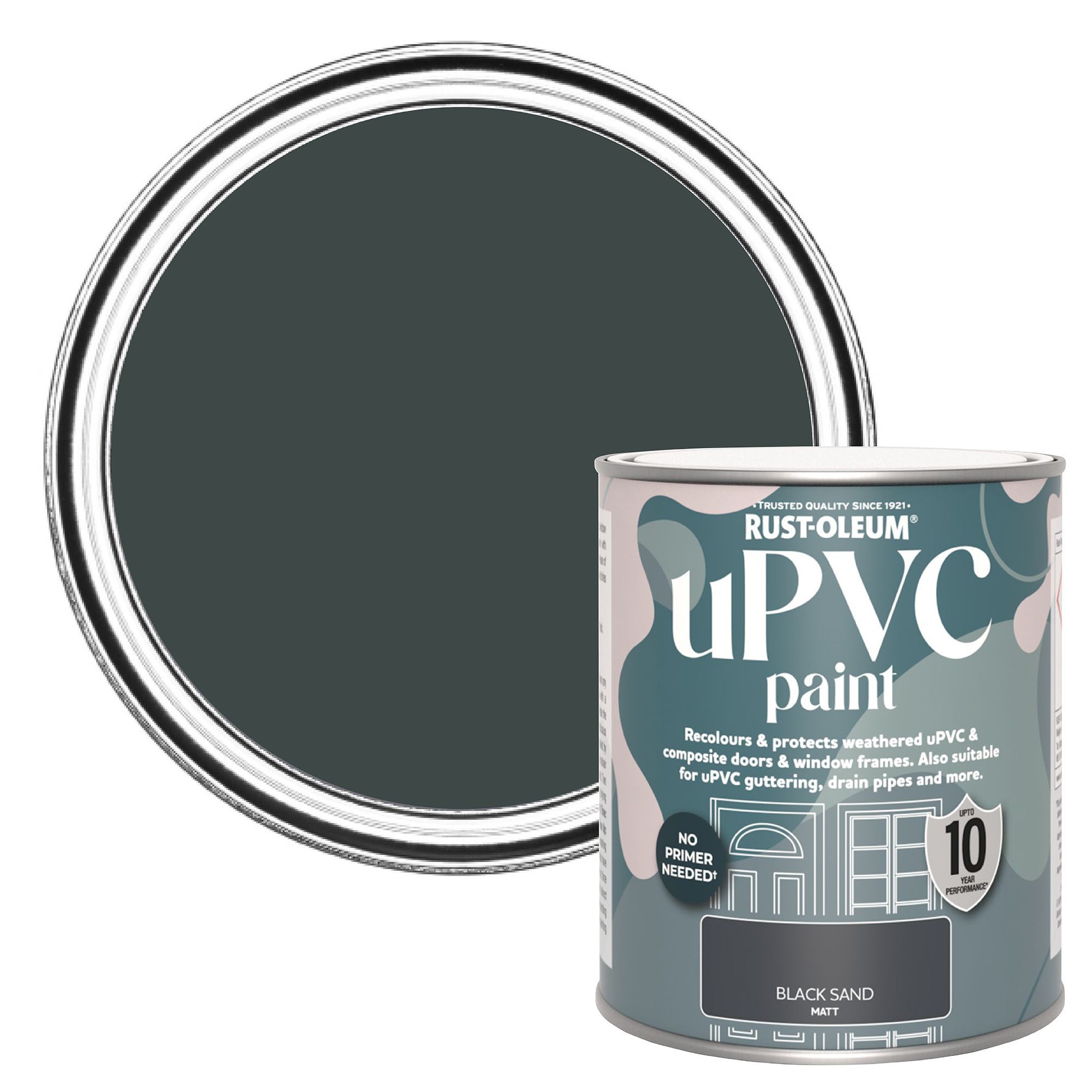 Rust-Oleum uPVC Black Sand Matt Paint, 750ml