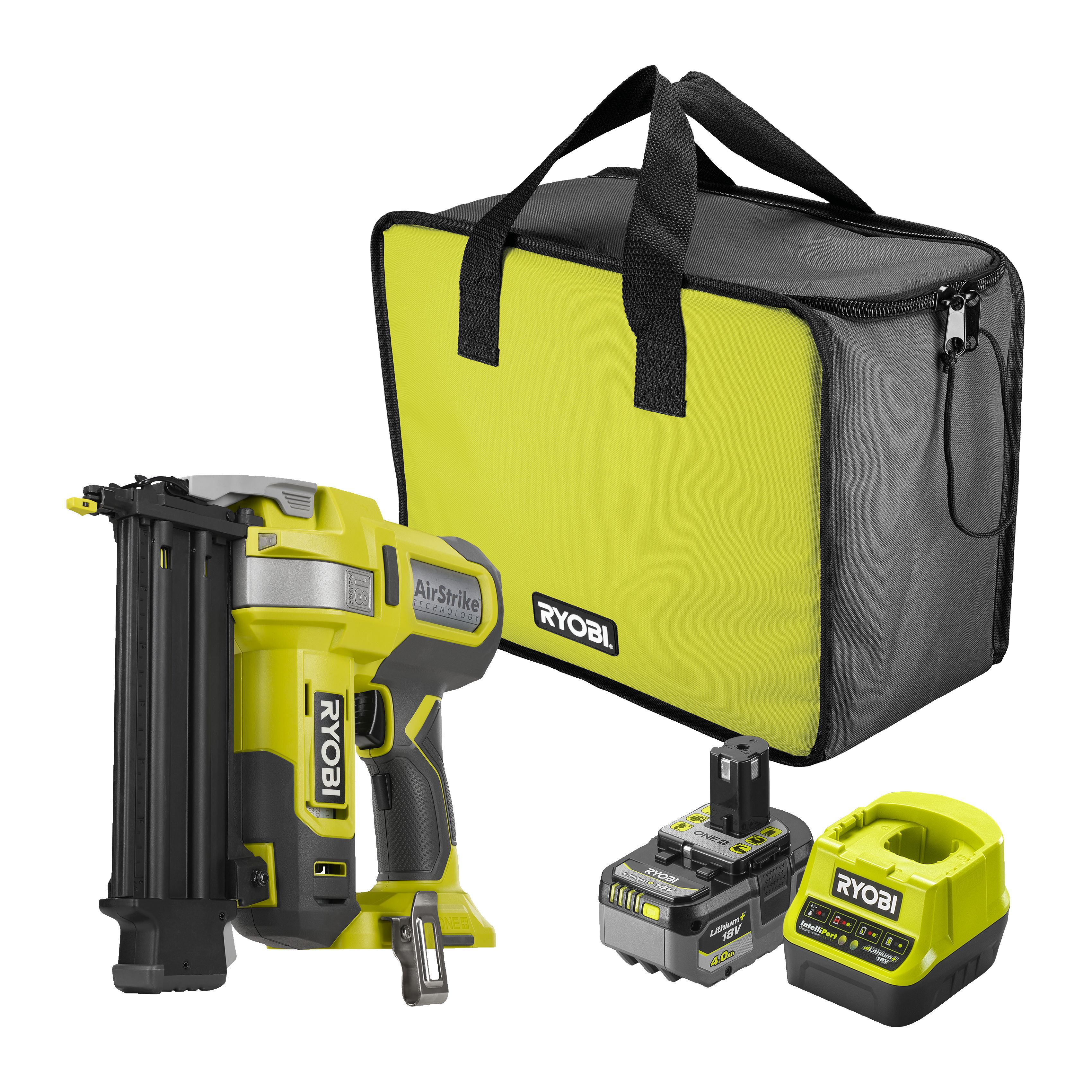 Ryobi 18V 50mm 1 x 4Ah Li-ion One+ Second fix Cordless Straight Nail gun