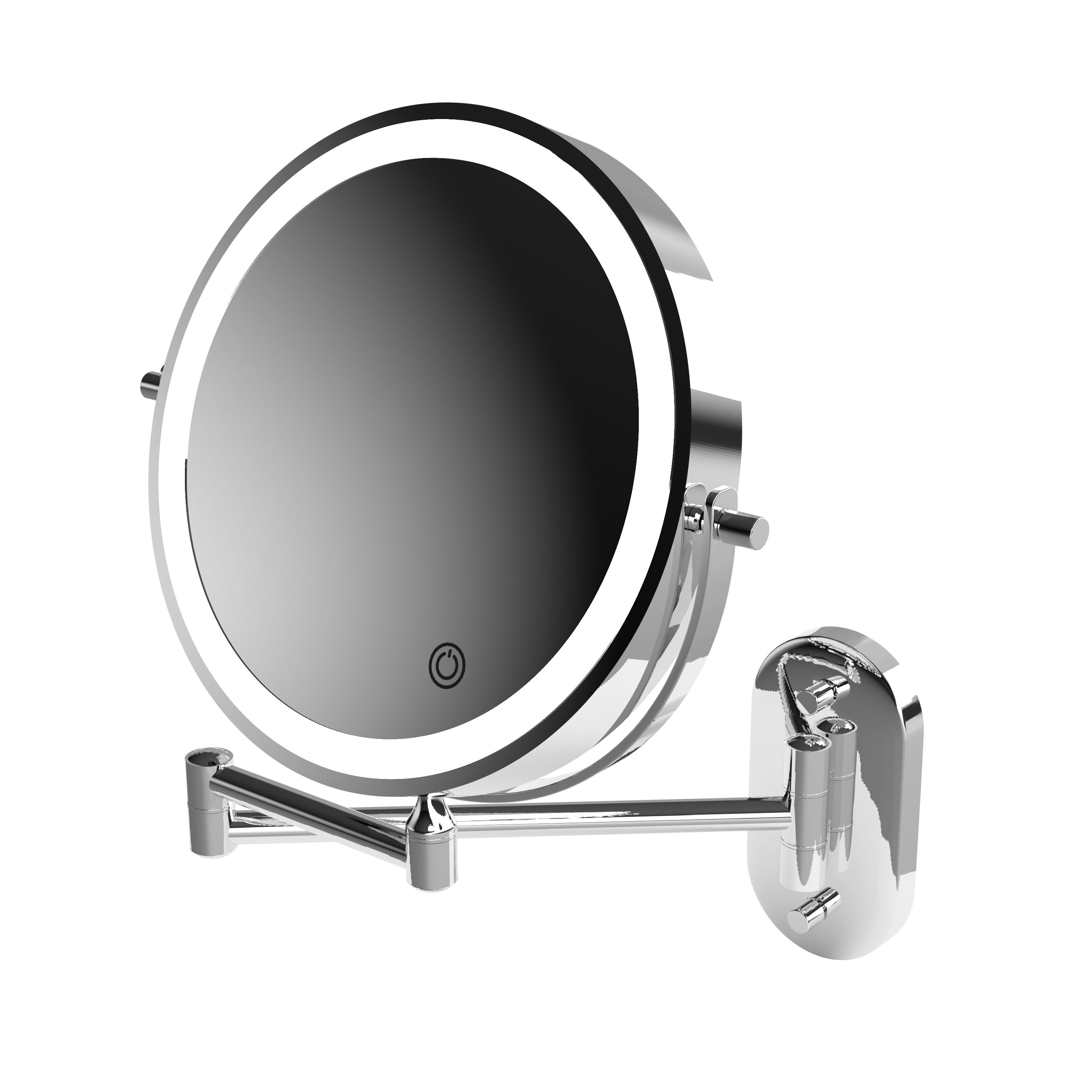 Sensio Lily Chrome effect Round Wall-mounted Bathroom & WC Illuminated ...