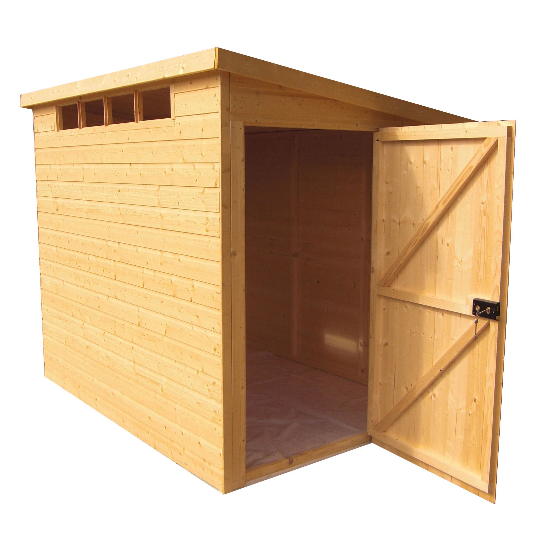 Shire Security Cabin Shiplap 10x8 ft Pent Wooden Dip treated Shed with ...
