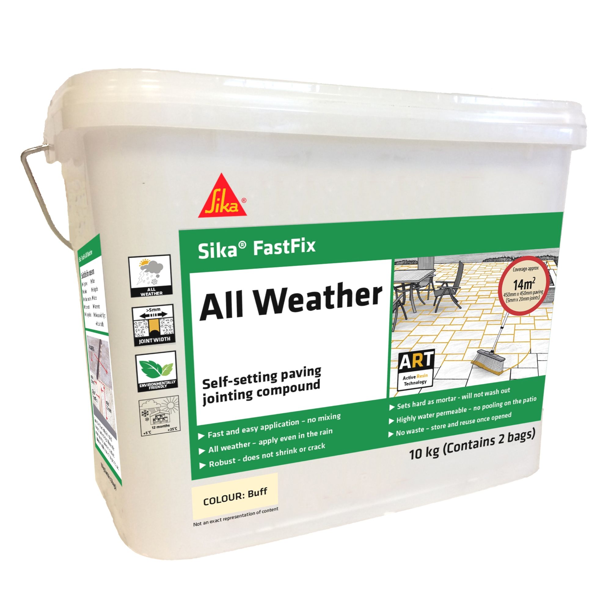 Sika FastFix Ready mixed Buff Paving Grout, 10kg Bag | Tradepoint