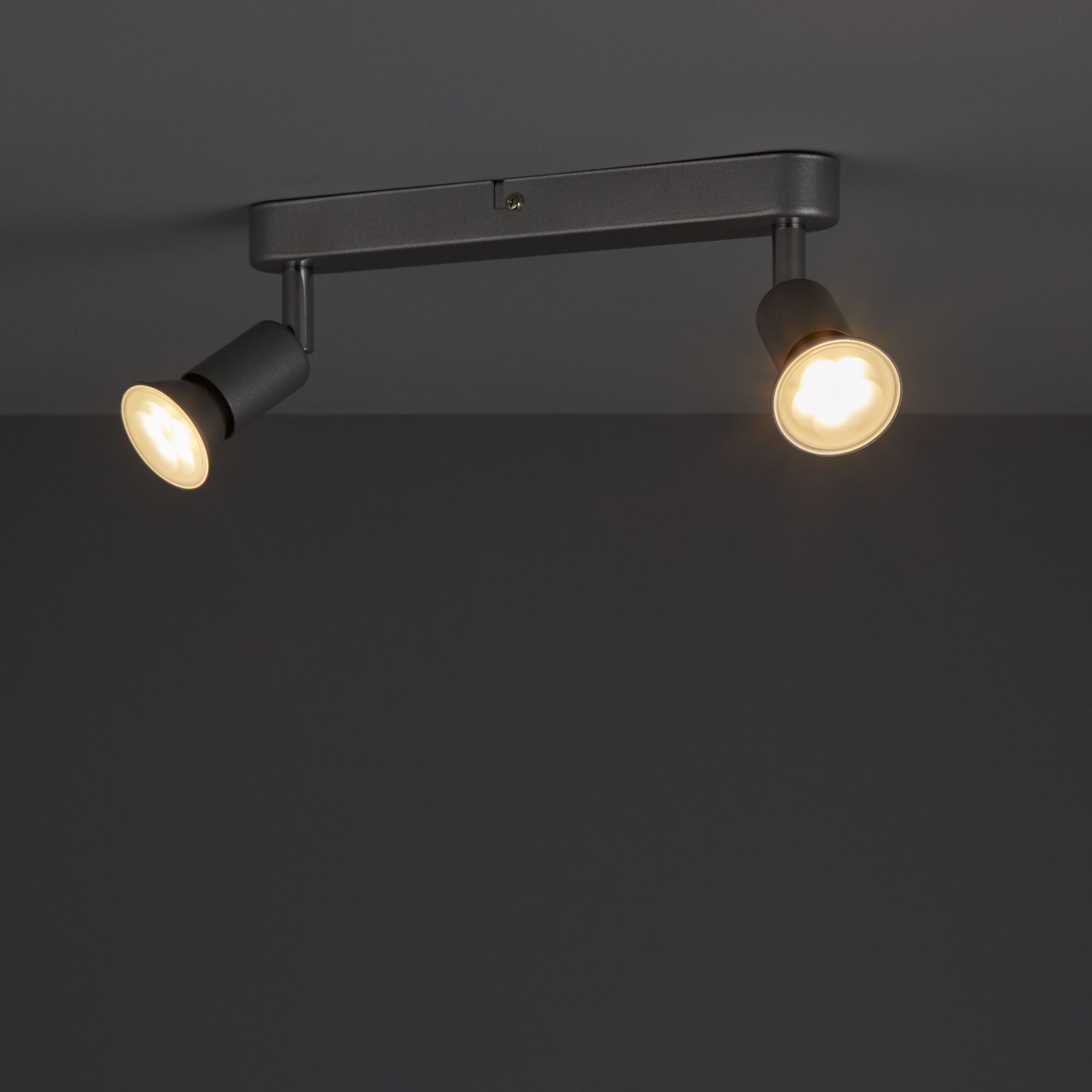Silver effect 2 Light Spotlight | Tradepoint