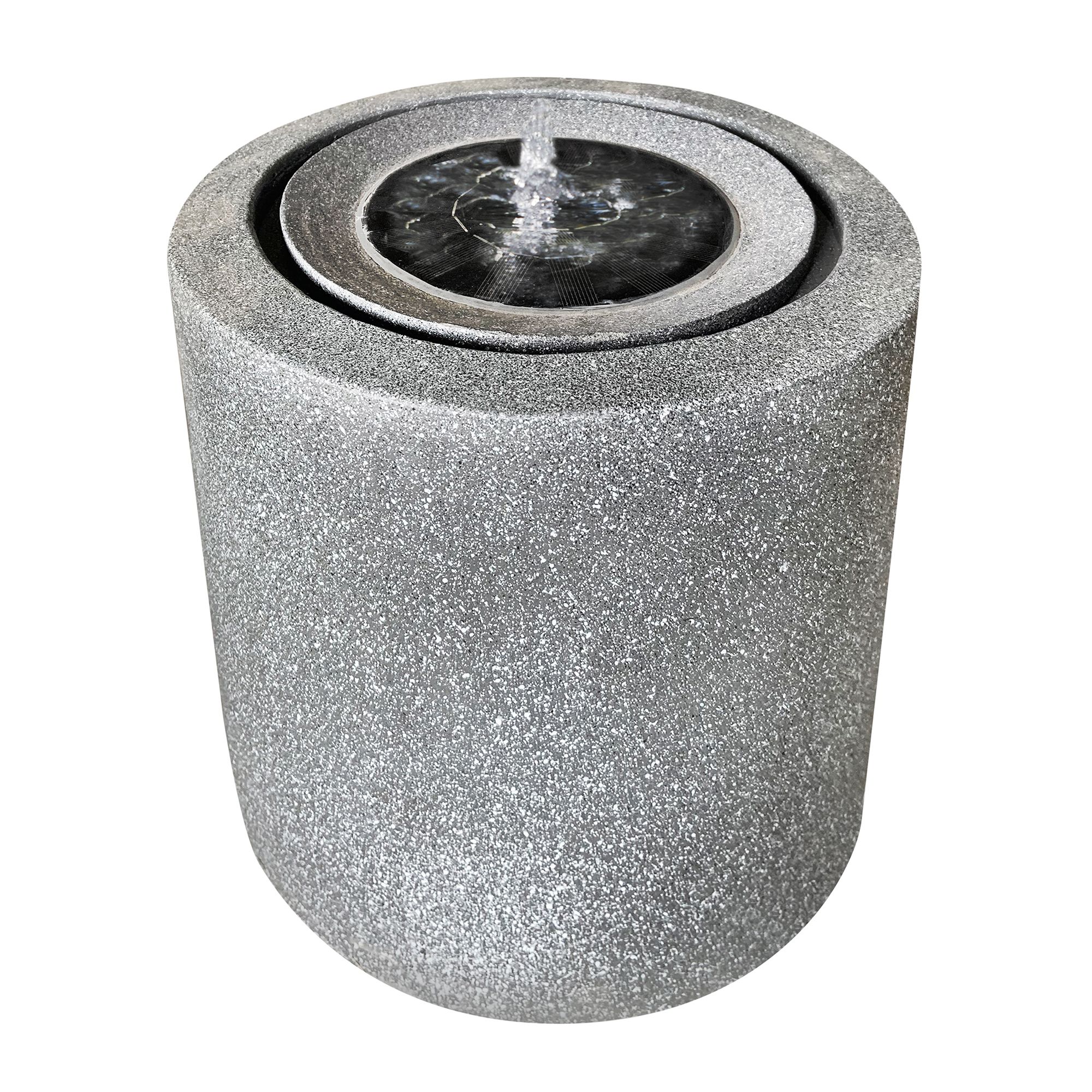 Solar-powered Cylindrical Water feature (H)31cm