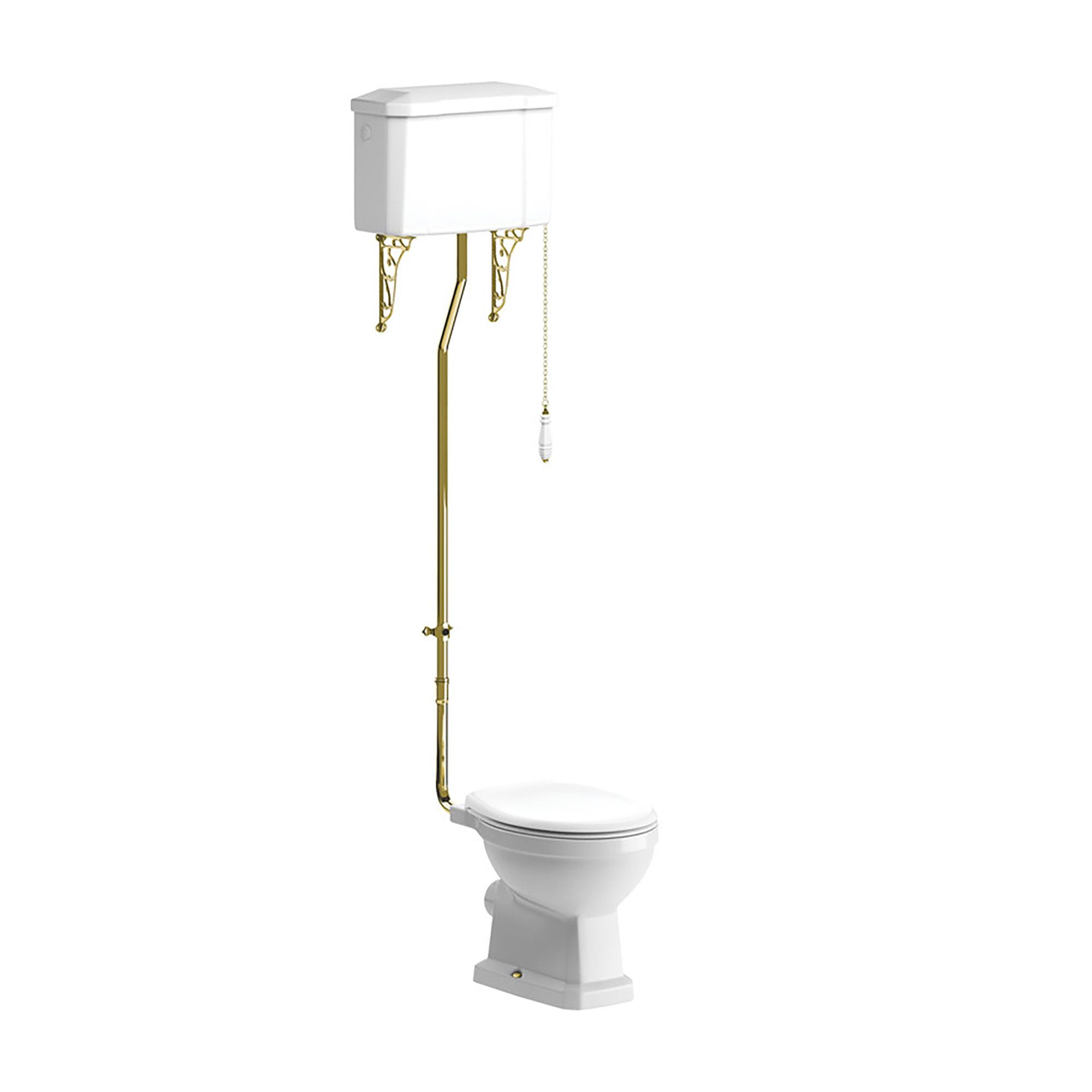 Somerton White Open back Toilet set with Soft close seat & High level ...