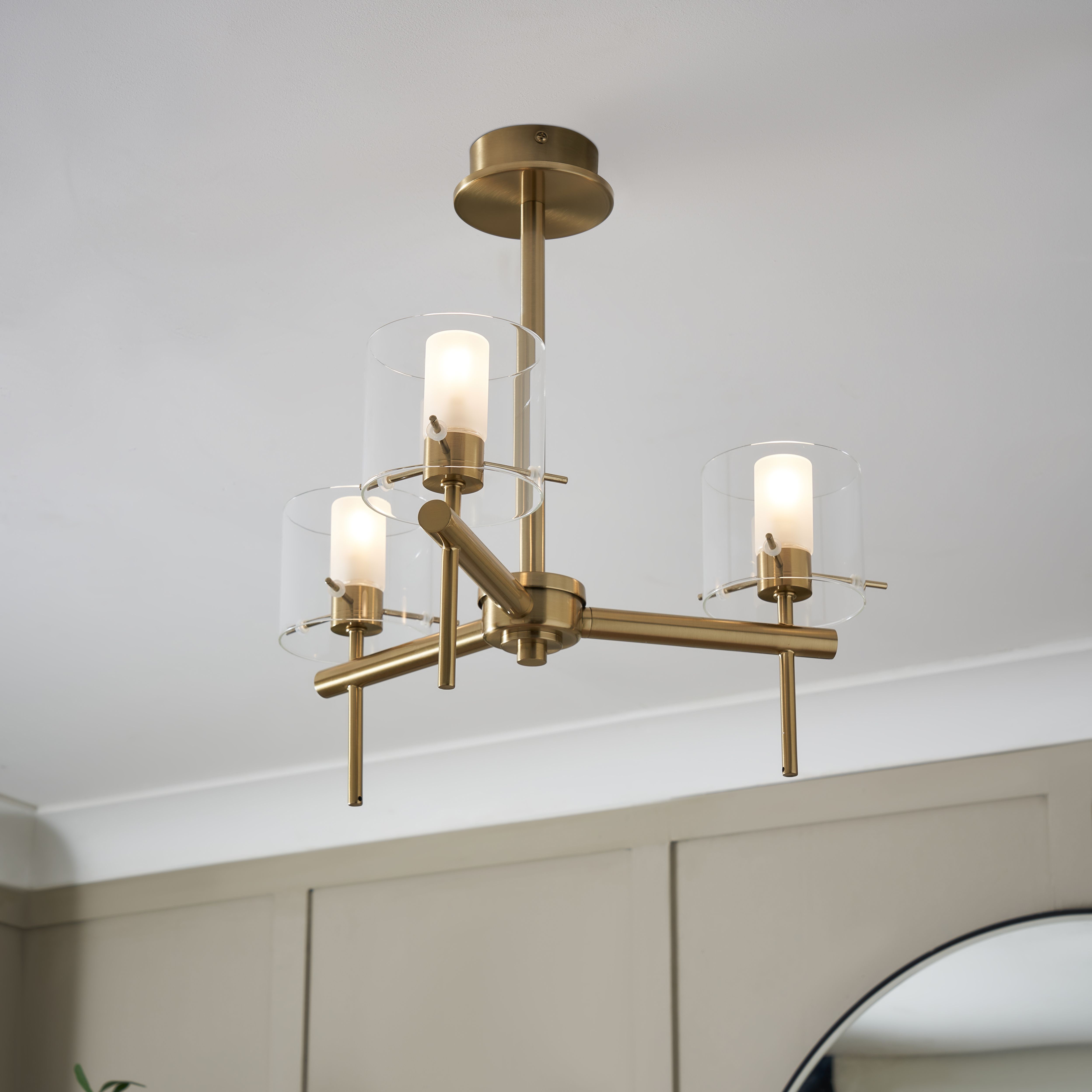 Spa Gene Satin Brass effect Triple Wired LED