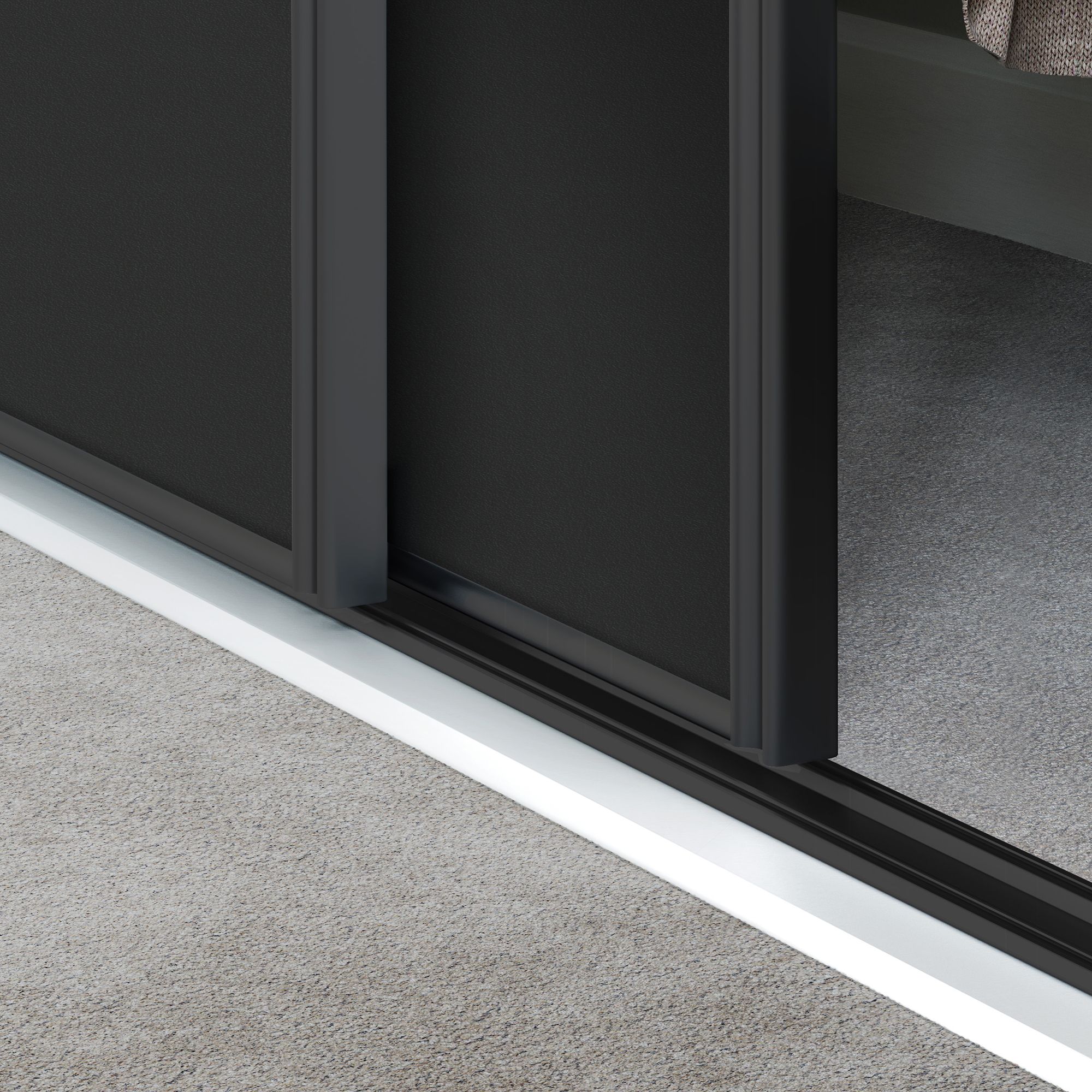 Spacepro Classic 1 Panel Matt black Sliding wardrobe door (H)2220mm (W)762mm