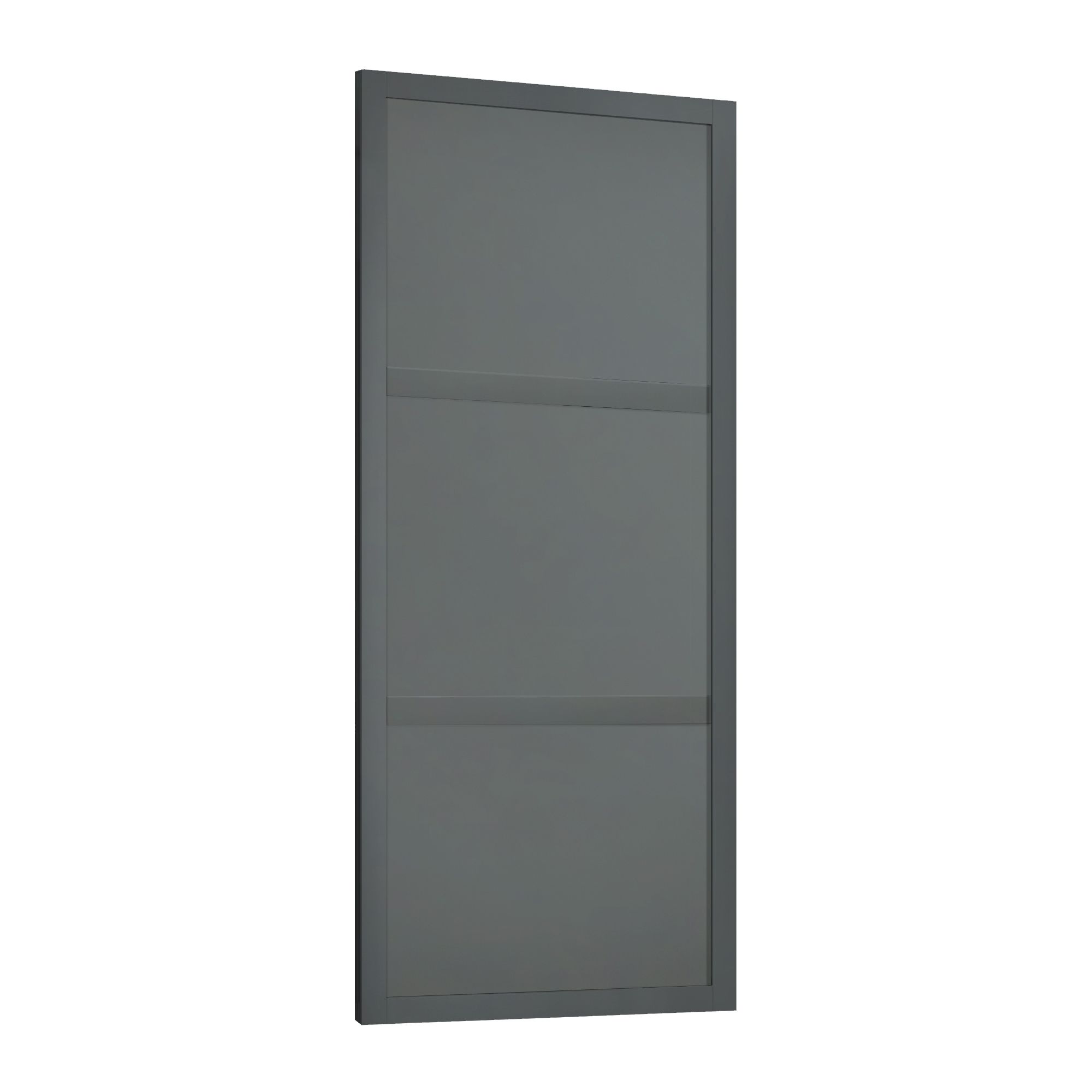Spacepro Shaker 3 Panel Graphite Sliding wardrobe door (H)2220mm (W)914mm