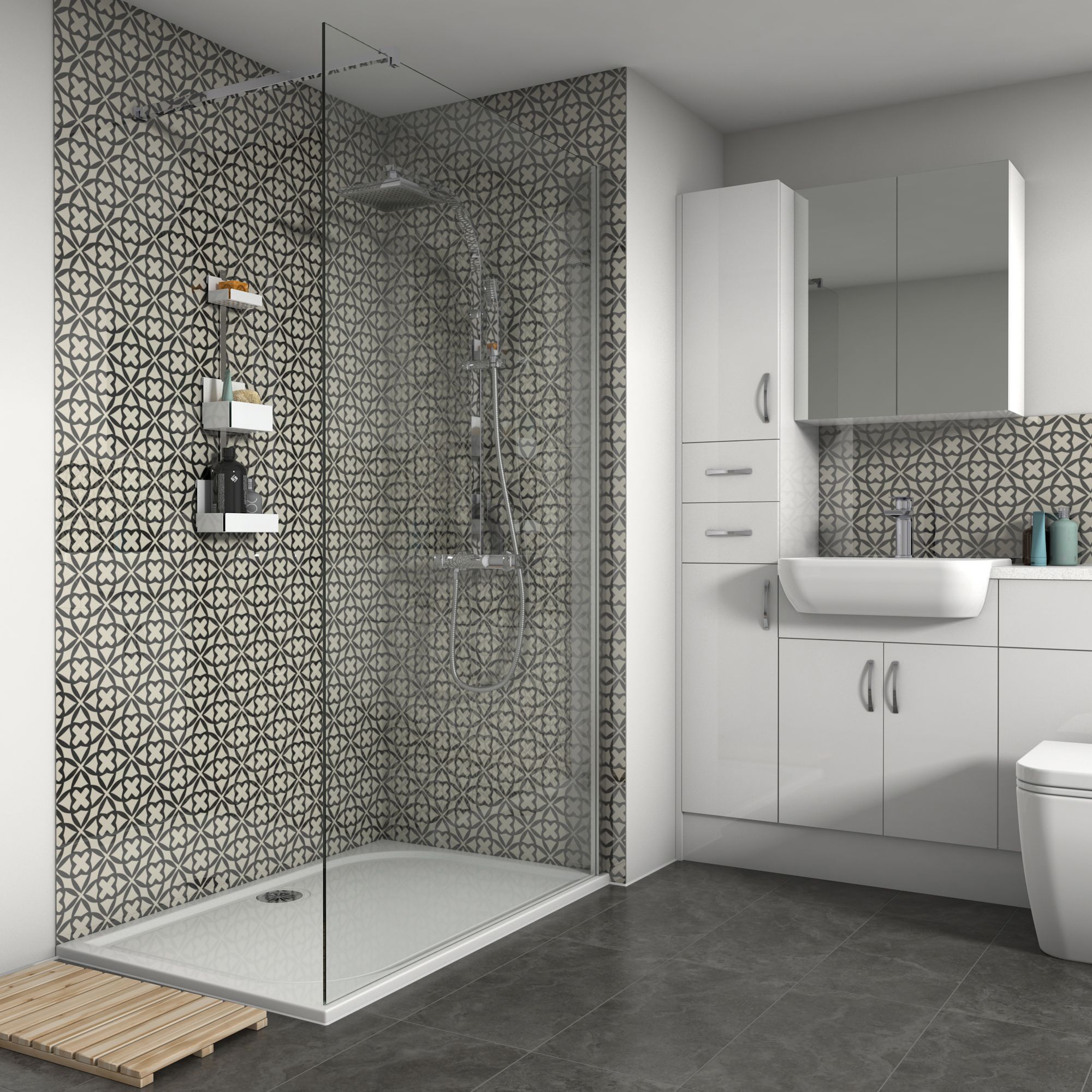 Splashwall Acrylic Panel (W)1200mm - Gloss Beige rings