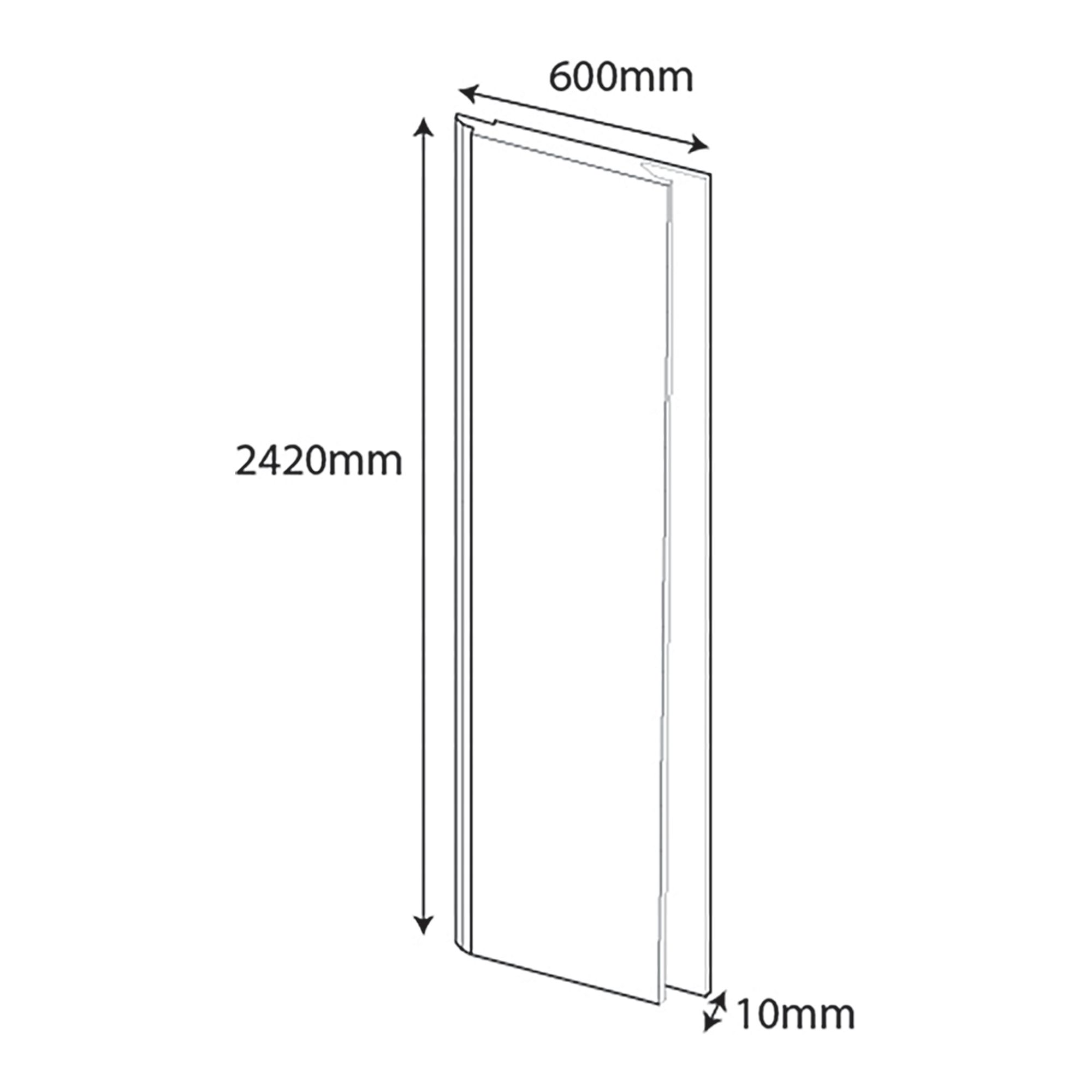 Splashwall Elite Matt Light grey Tile effect Fixed Tongue & groove ...