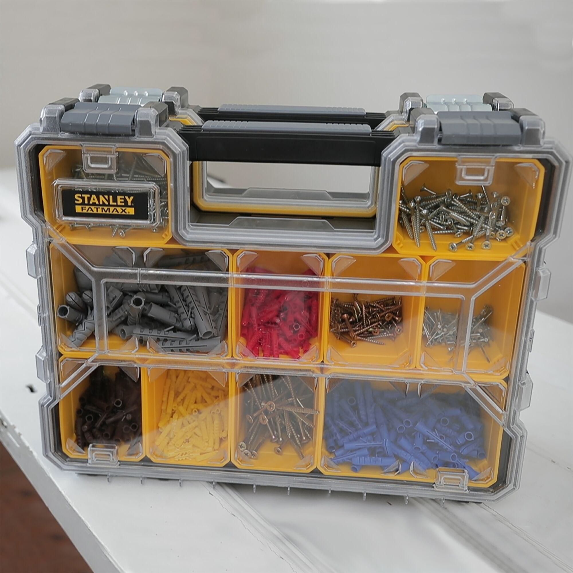 Stanley FatMax Deep Professional Black & yellow Organiser case with 10 ...