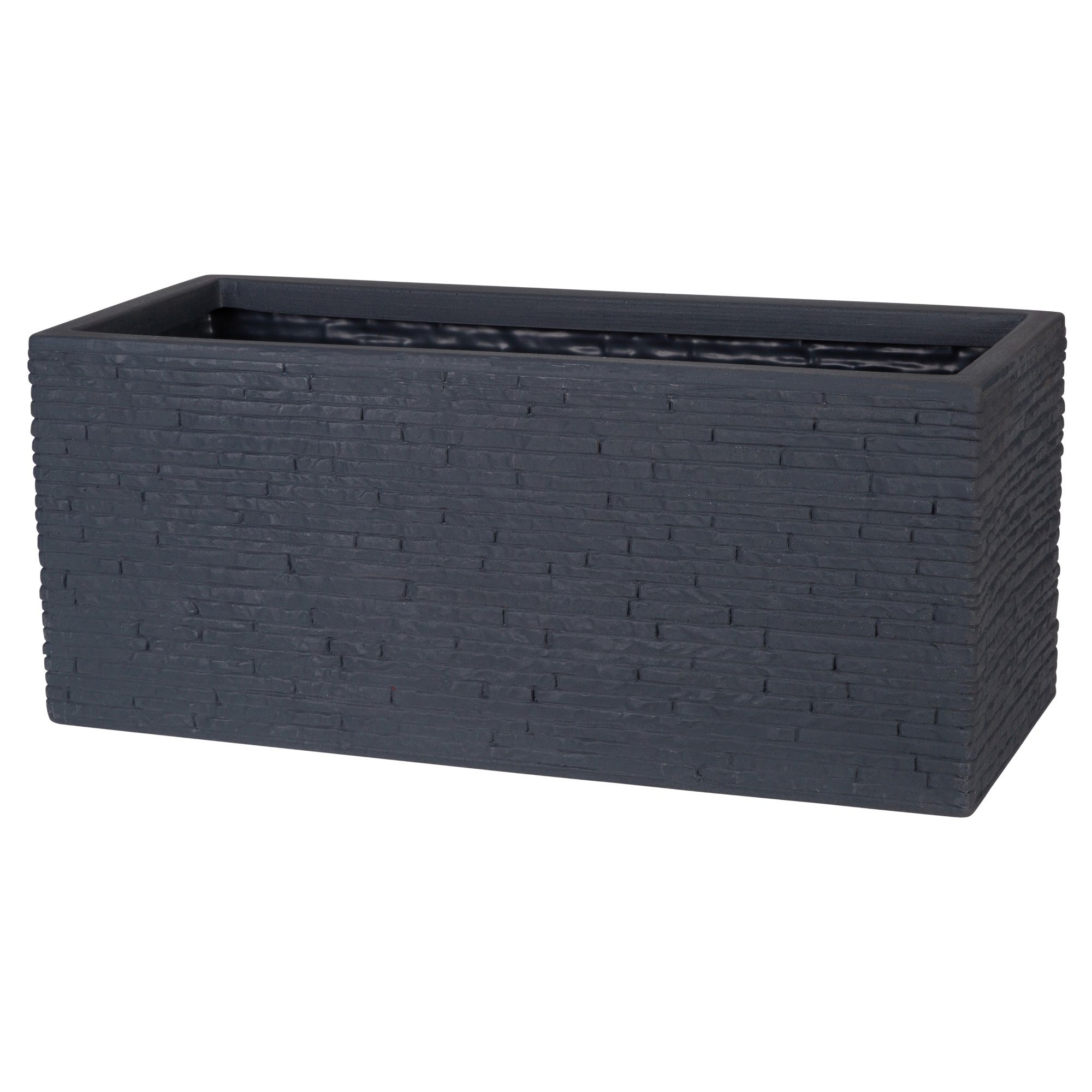 Strata Graphite Plastic Planter (H)45cm (W)30cm
