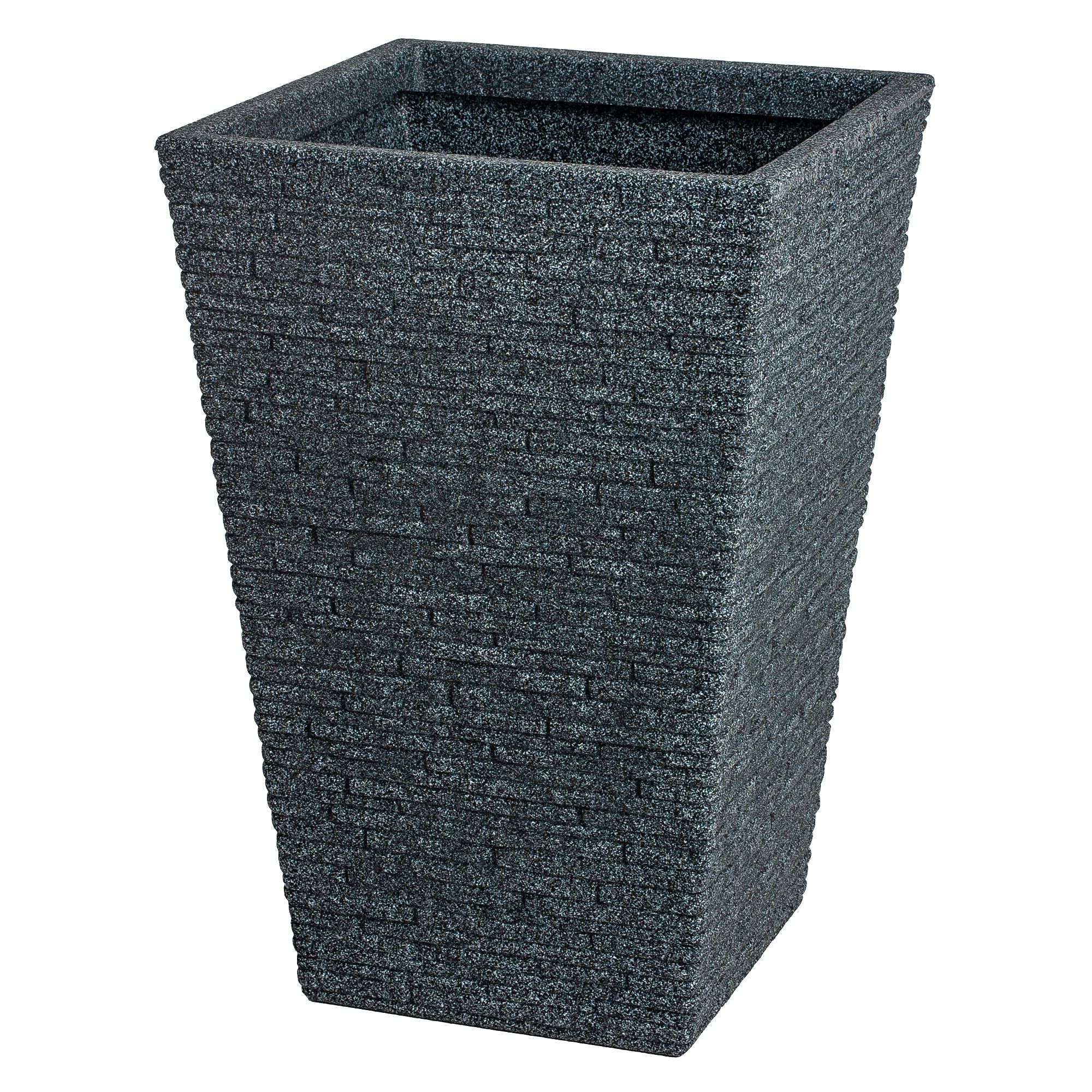 Strata Graphite Plastic Square Planter (H)30cm (W)32cm