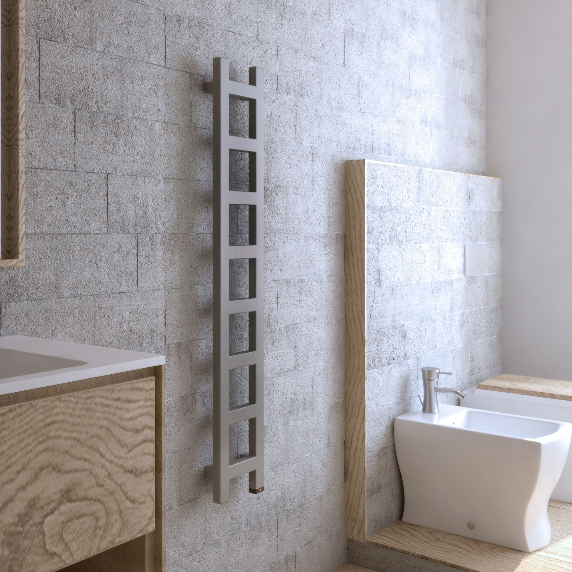 Terma Easy ONE Sparkling gravel Electric Towel warmer (W)200mm x (H)1280mm