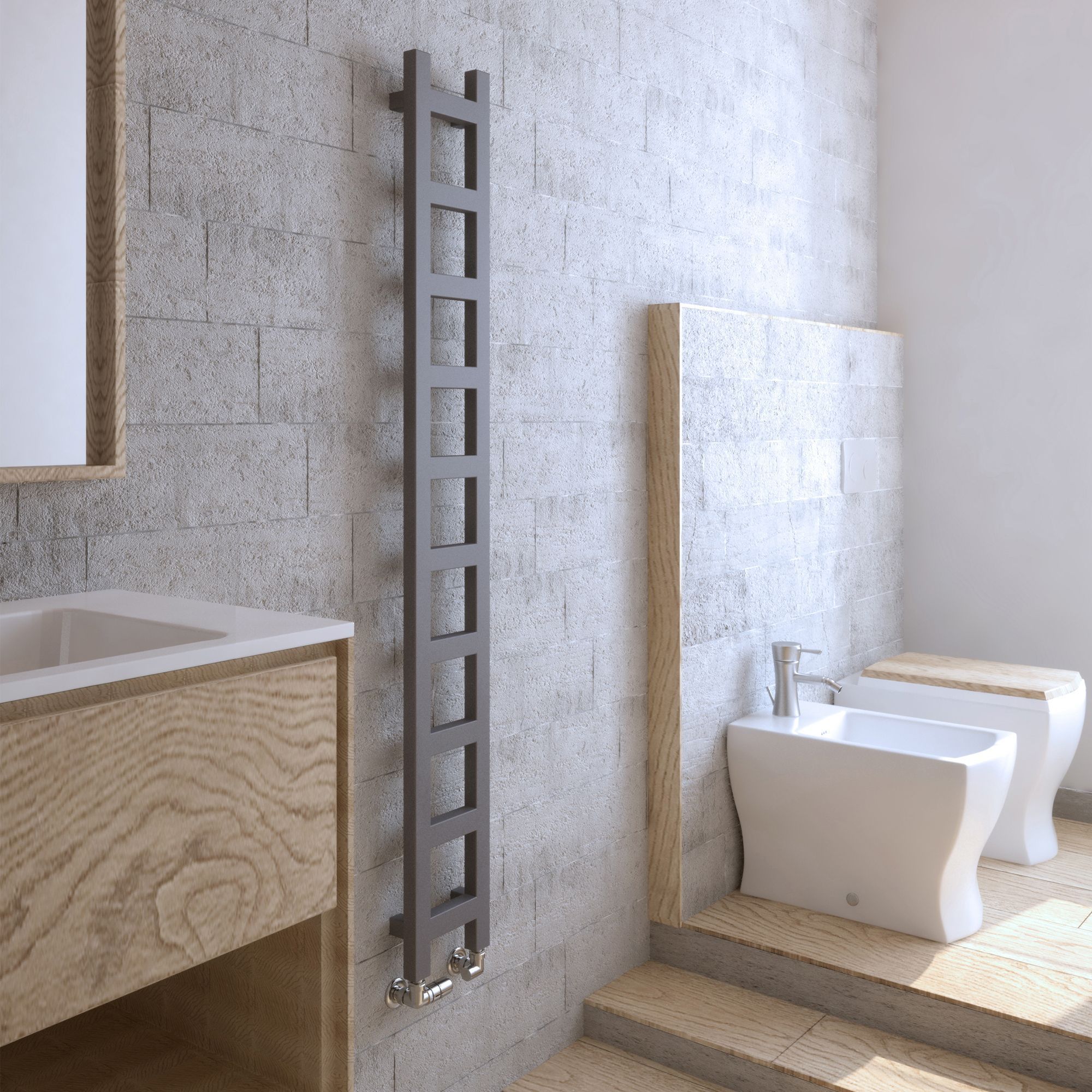 Terma Easy Sparkling gravel Towel warmer (W)200mm x (H)1600mm