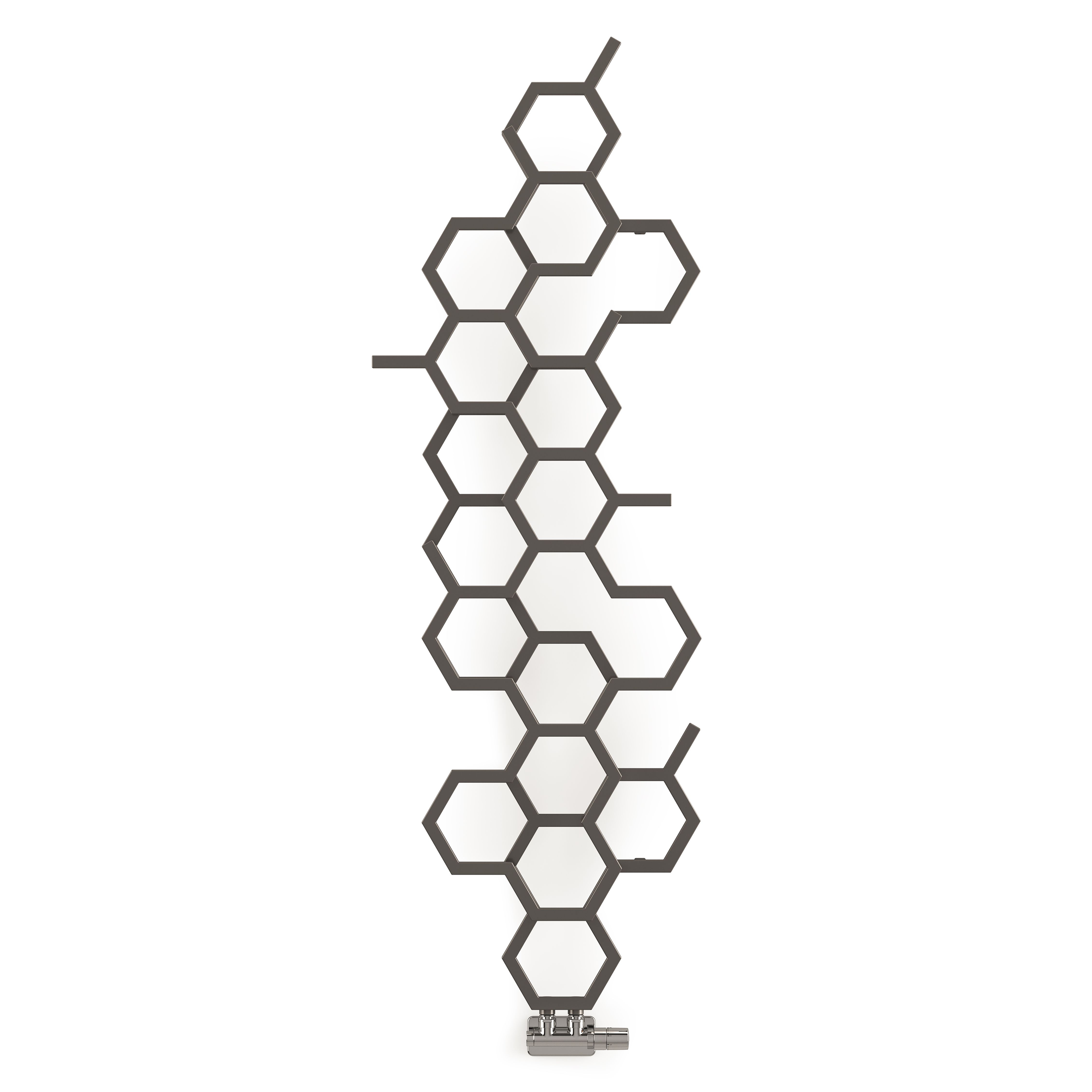 Terma Hex Matt grey Vertical Designer Radiator, (W)573mm x (H)1700mm