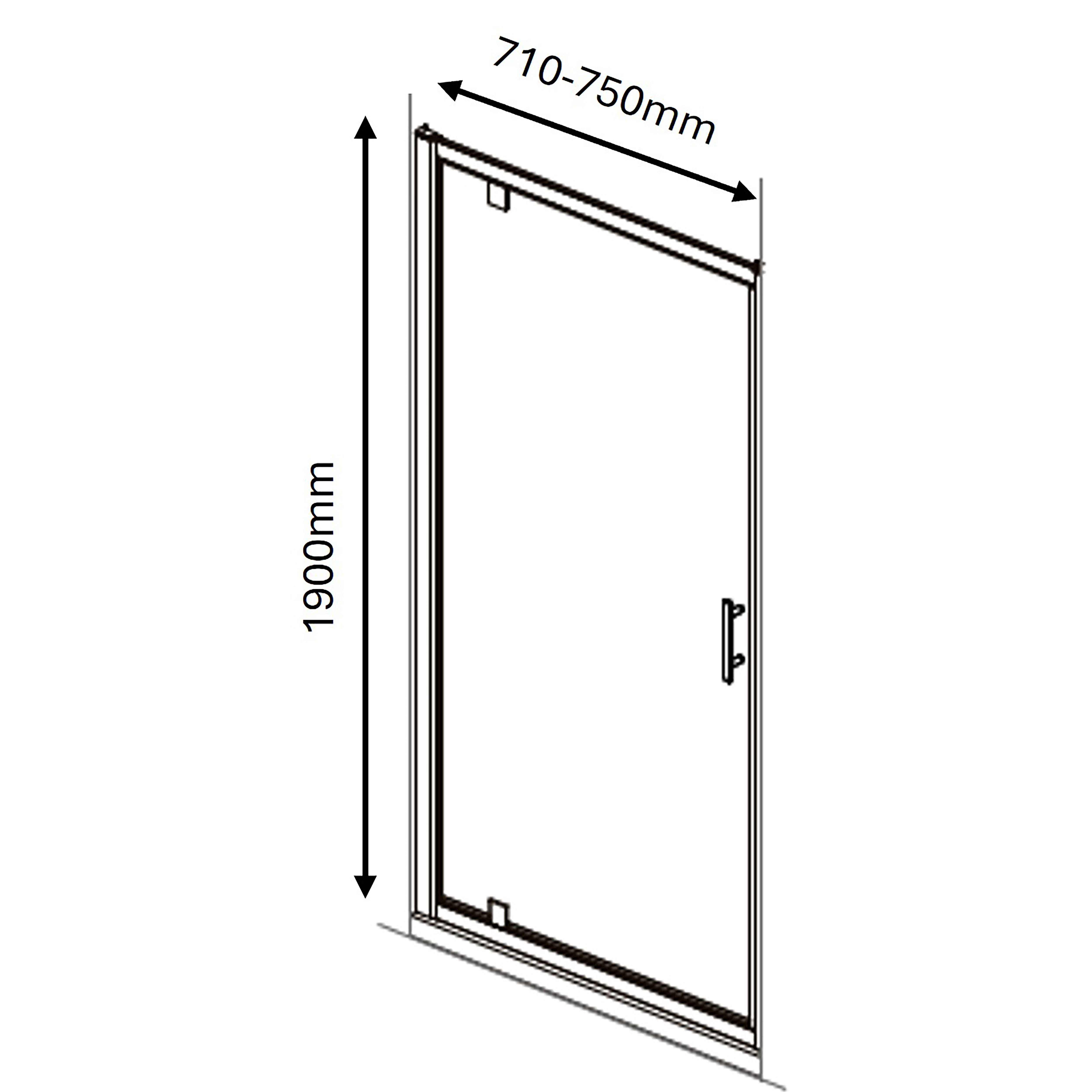 Triton Fast fix Chrome effect Clear Pivot door Shower door (H)190cm (W)76cm