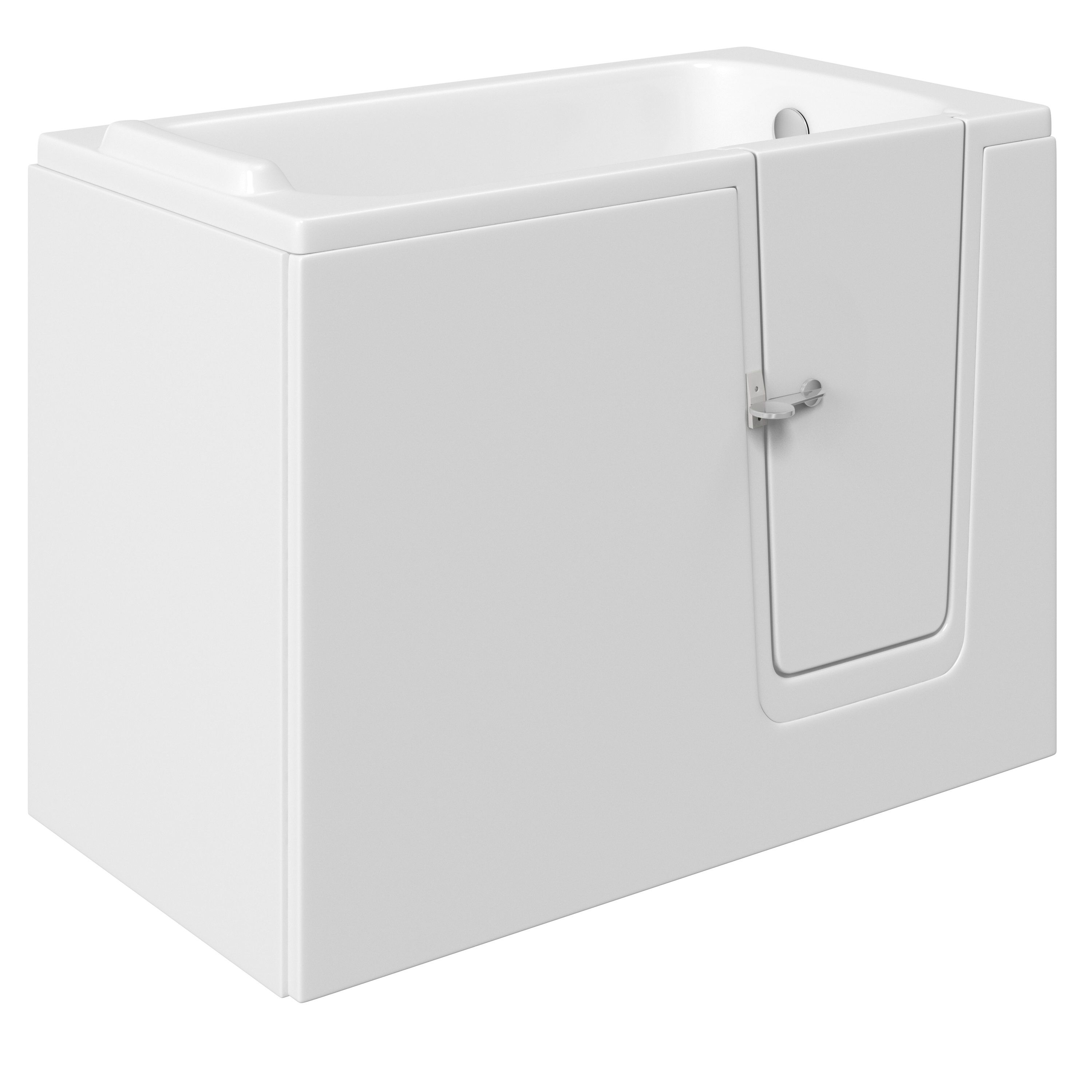Trojan Baths Gloss White Rectangular Right-handed Deep Soak Easy access ...