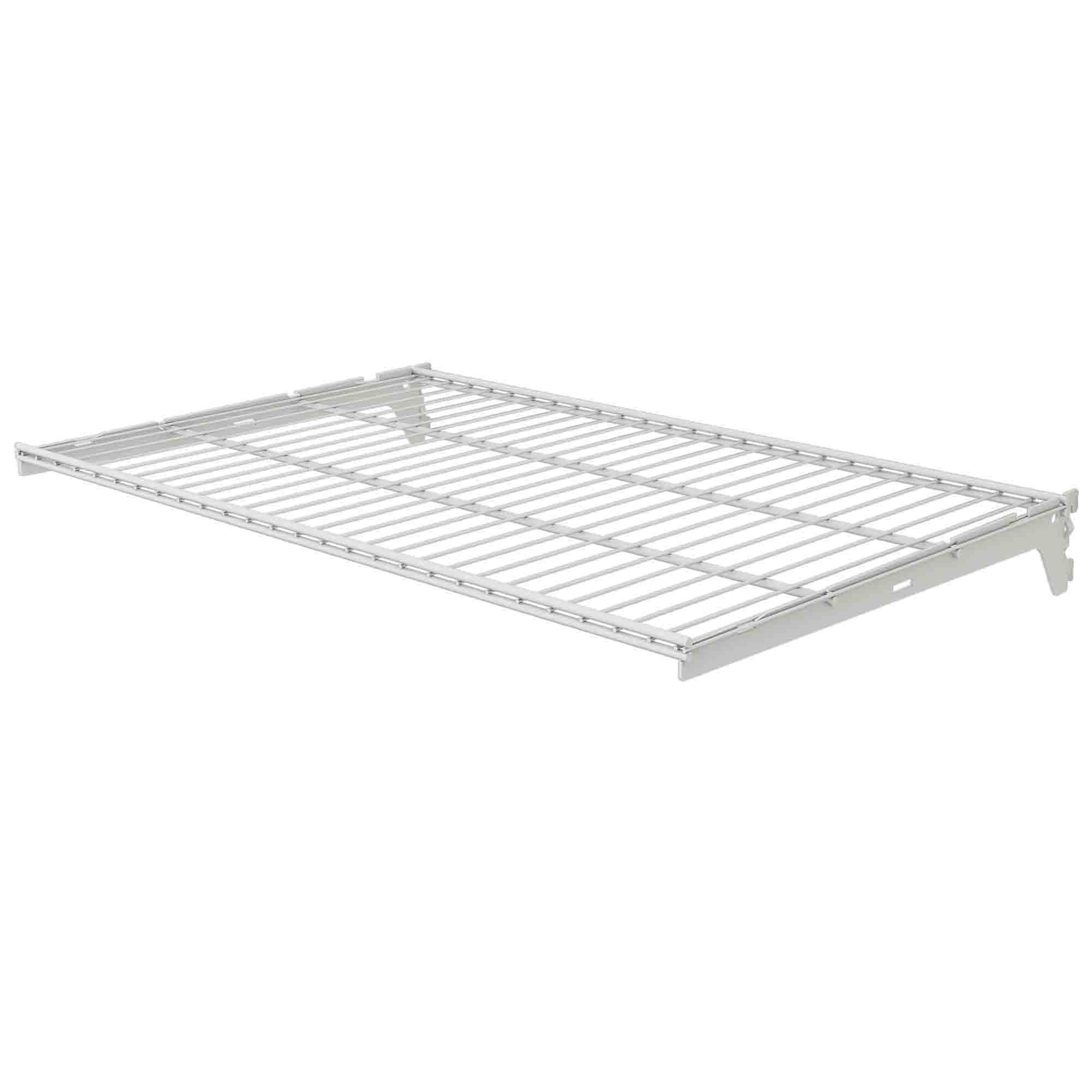 Twin slot Modular White Metal Rectangular Shelf (L)66cm x (D)41.7cm