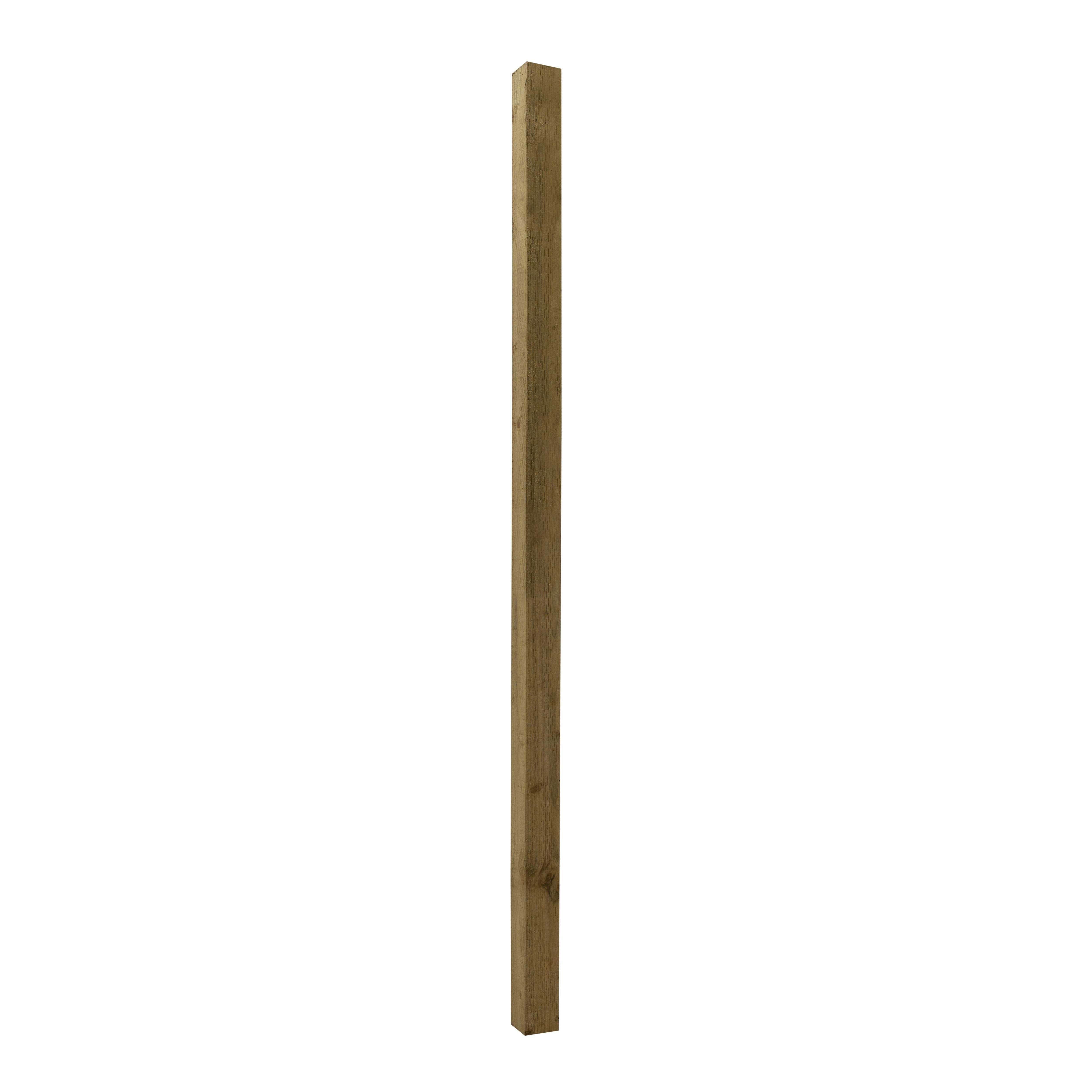 UC4 Green Square Wooden Fence post (H)2.1m (W)75mm, Pack of 5