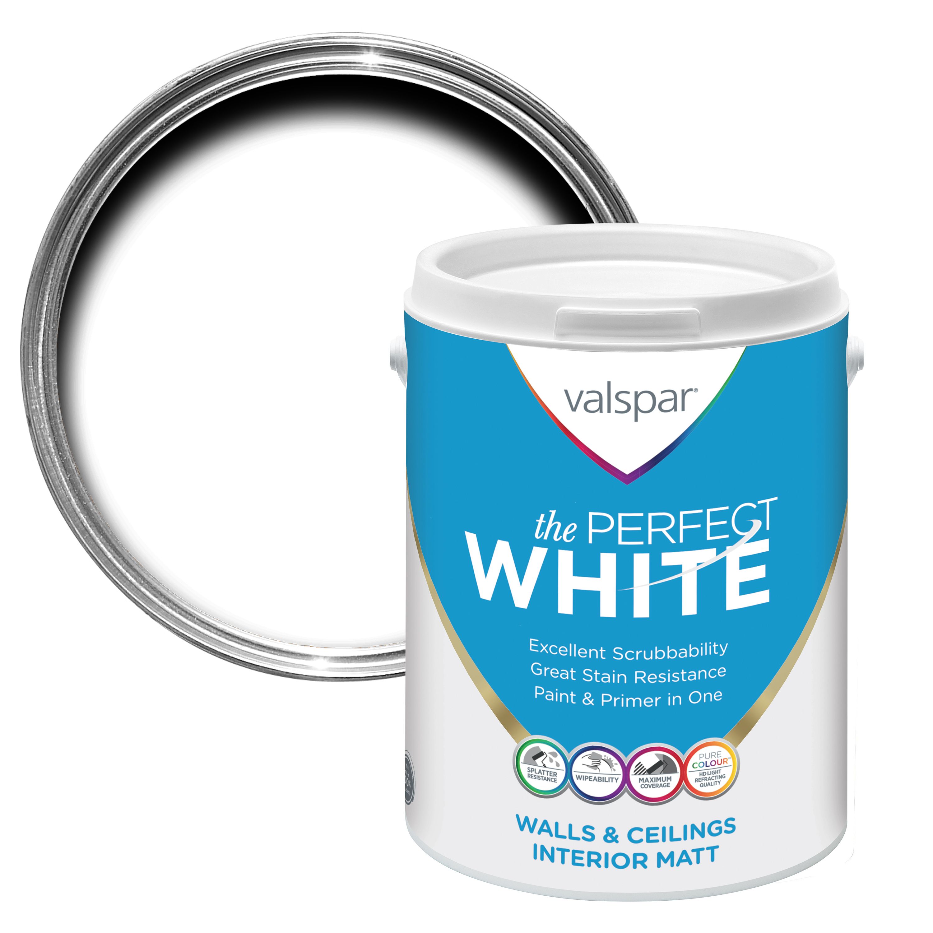 Valspar White Matt Emulsion paint, 5L | Tradepoint