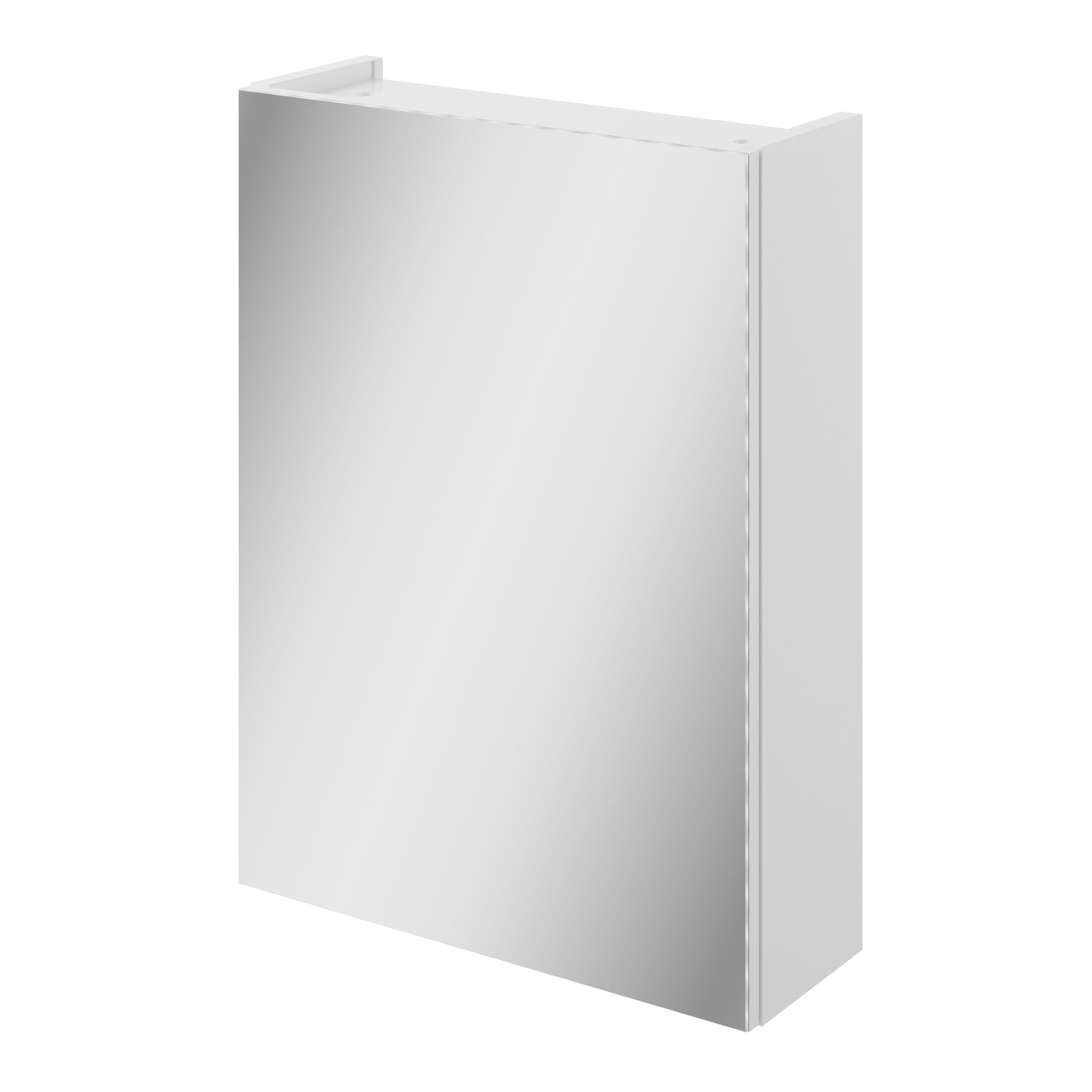 Veleka Gloss White Single Bathroom Cabinet with Mirrored door H 540mm W 400mm Tradepoint