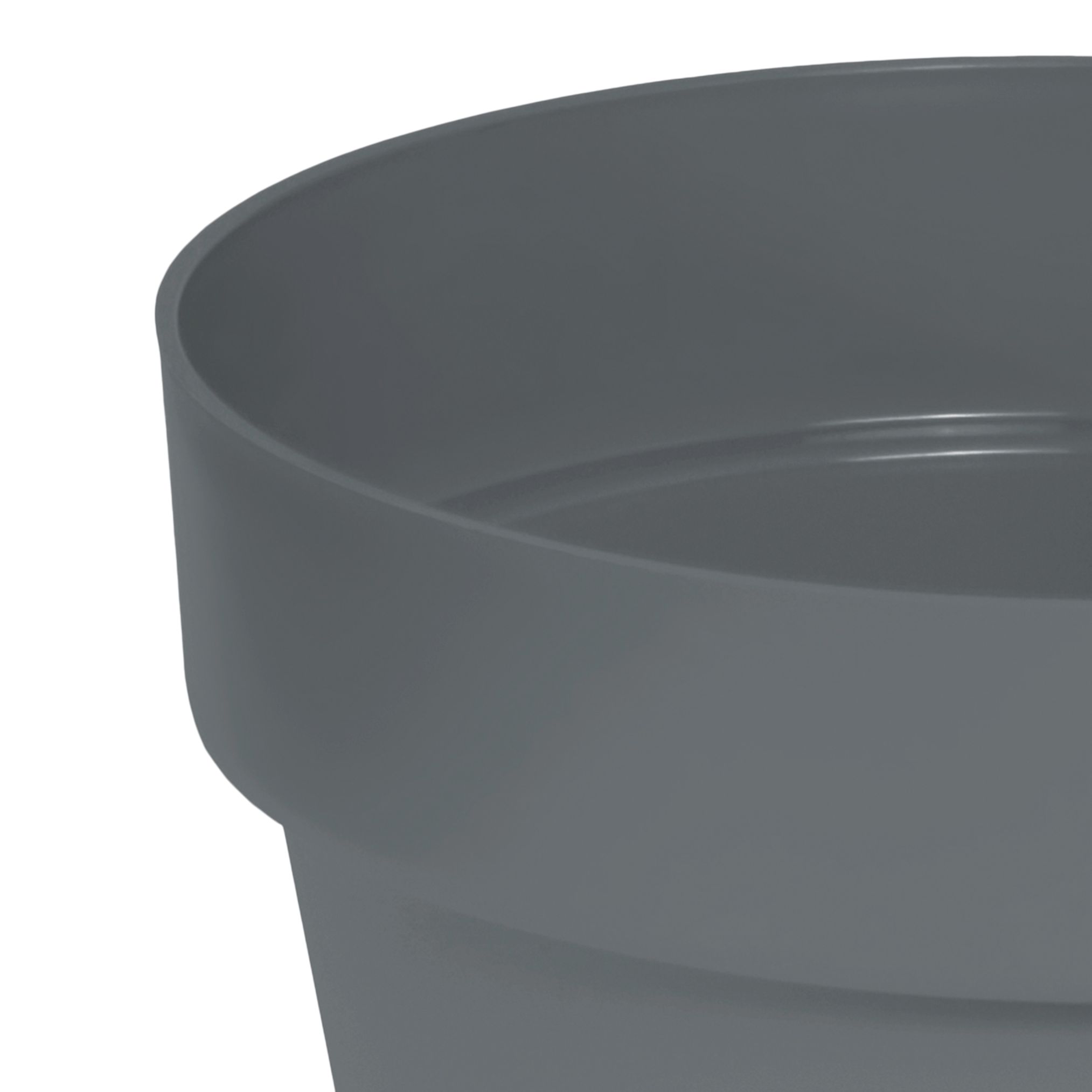 Verve Nurgul Matt Dark grey Plastic Plant pot (Dia) 30cm, (H)26.6cm, 12L
