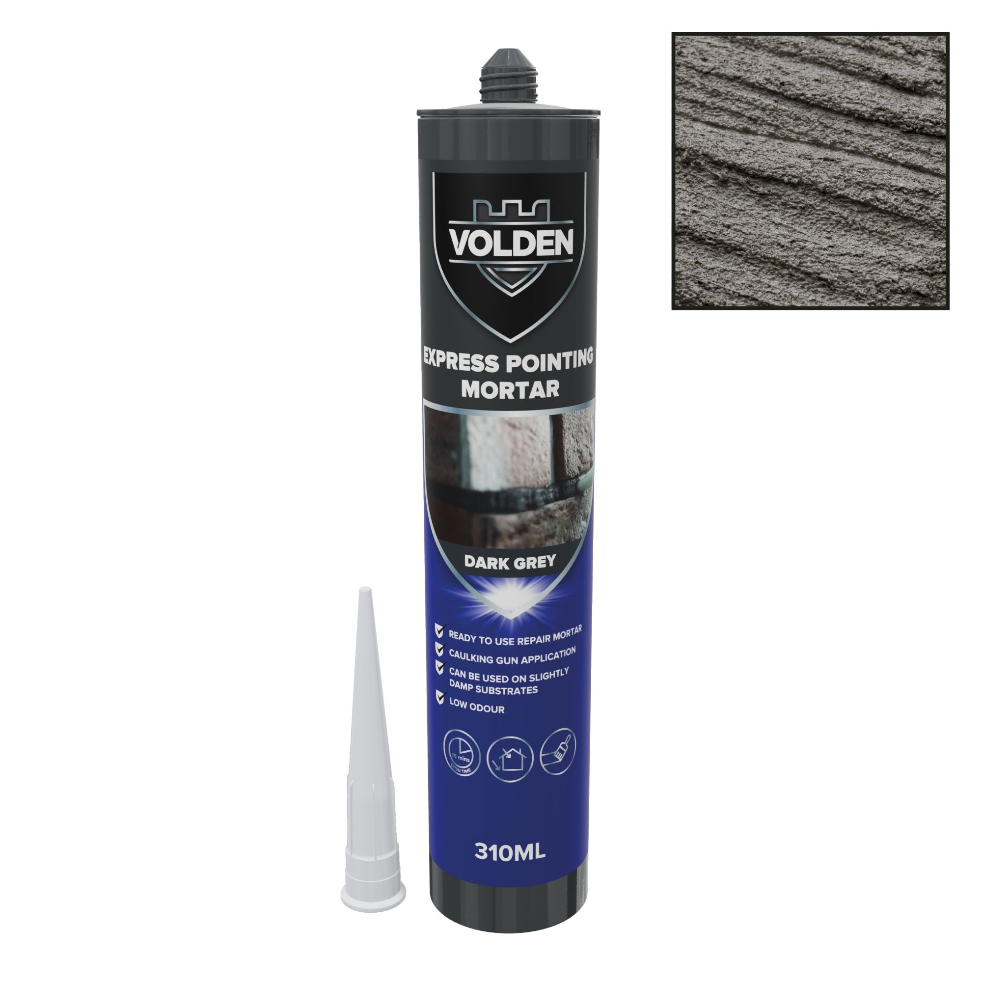 Volden Express Dark Grey Pointing mortar, 310ml Cartridge - Ready for ...