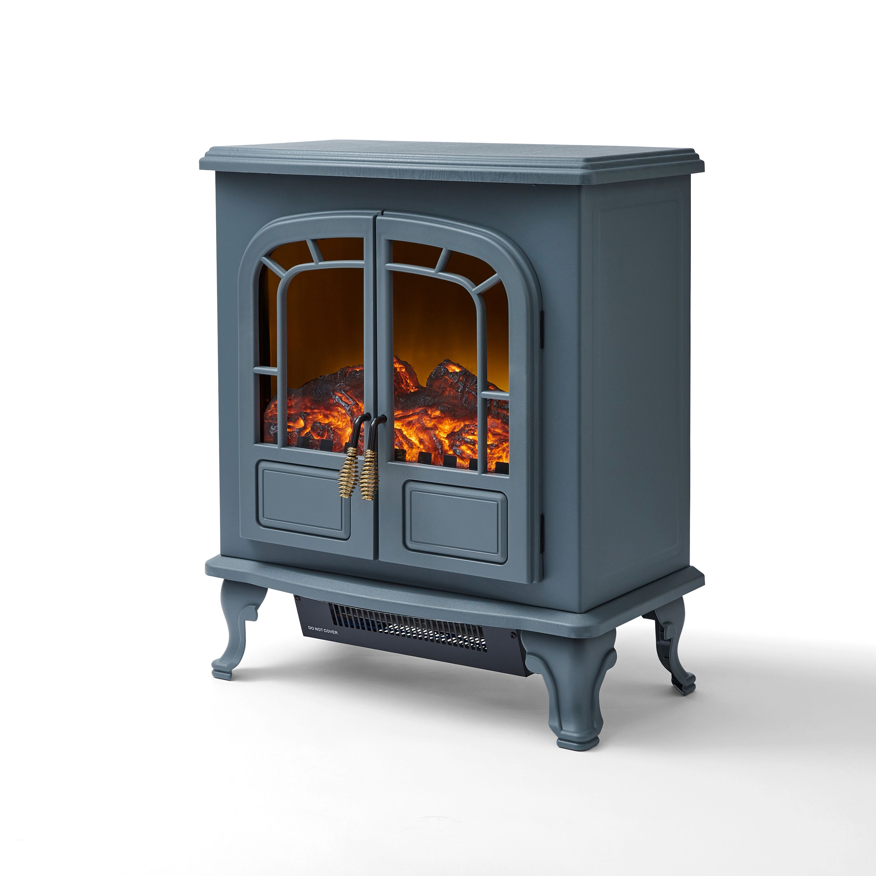 Warmlite Traditional 2kW Matt Grey Cast iron effect Electric Stove ...