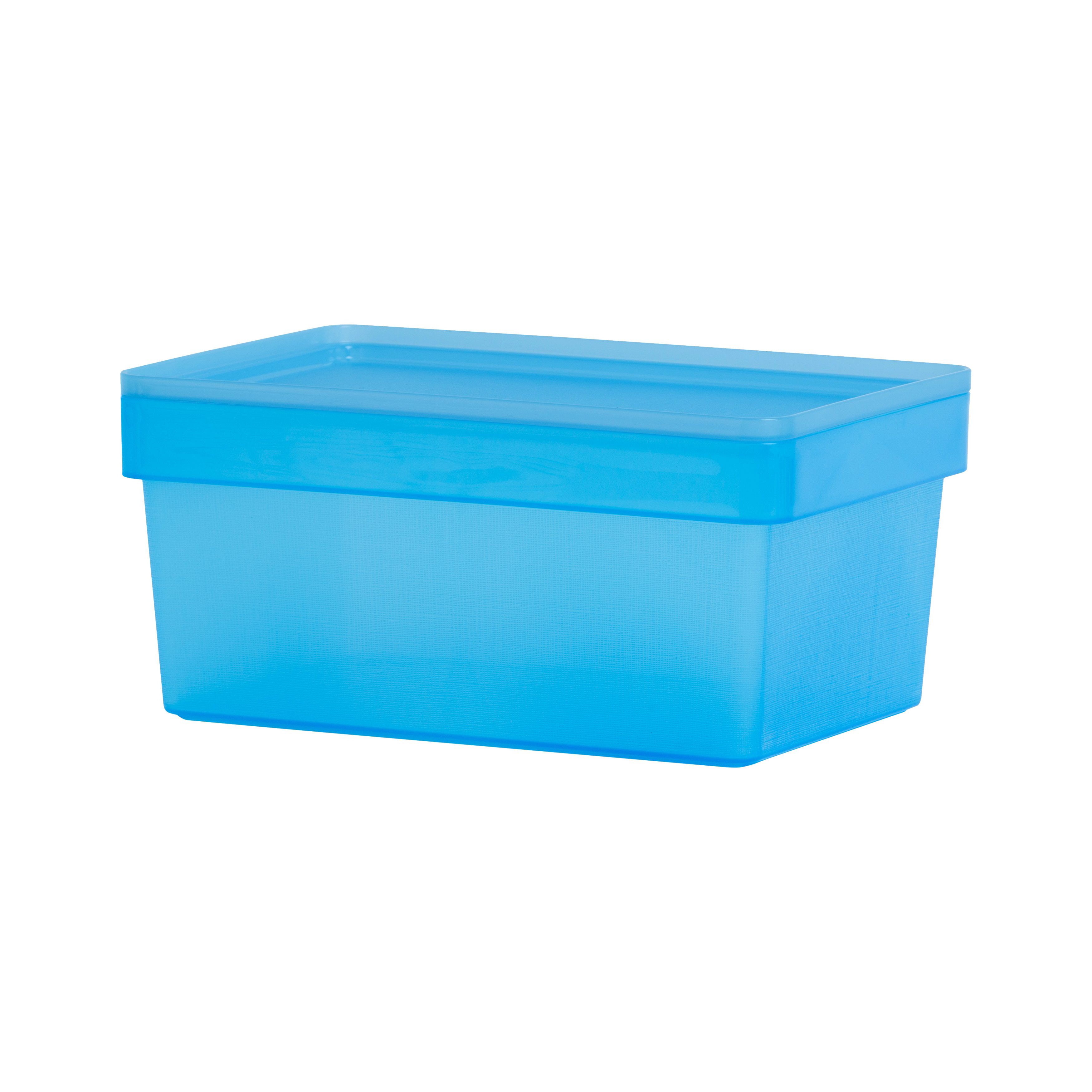 Wham Studio Stack Matt blue Plastic Stackable Storage basket & Lid (H ...