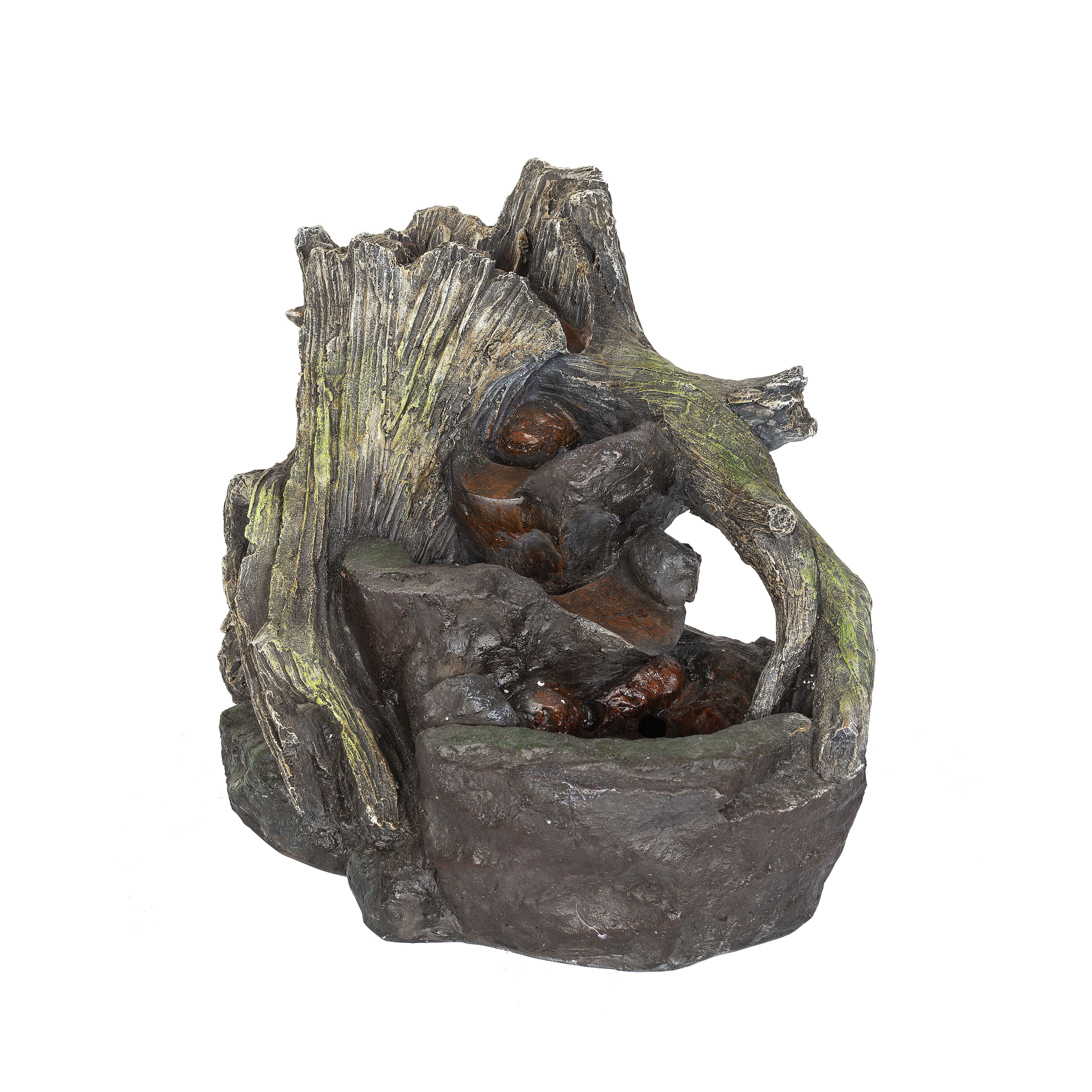 Woodland twist Water feature with LED lights (H)47cm | Tradepoint