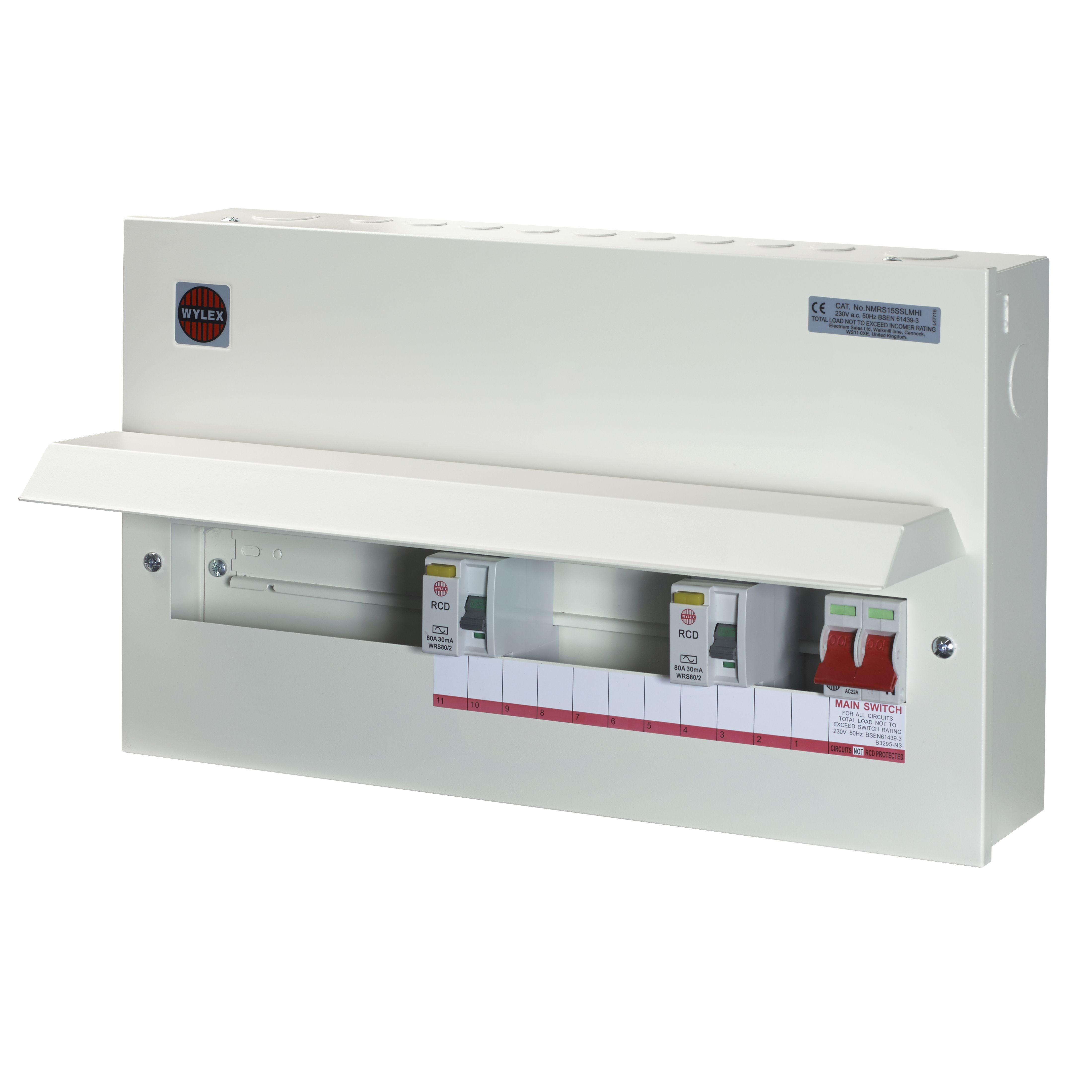 Wylex 100A 15-way High integrity dual RCD Consumer unit | Tradepoint