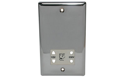 Products | Volex Chrome Raised Screwed Shaver Socket Chrome Effect