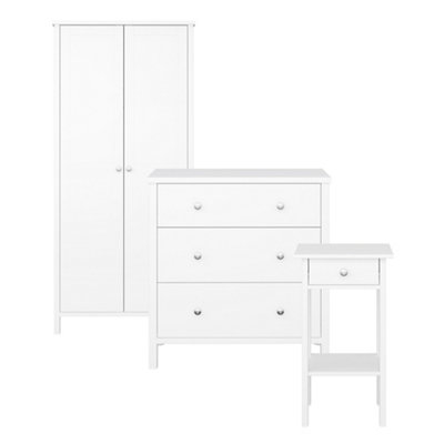 B Q White Valenca 3 Piece Bedroom Furniture Set Shopping